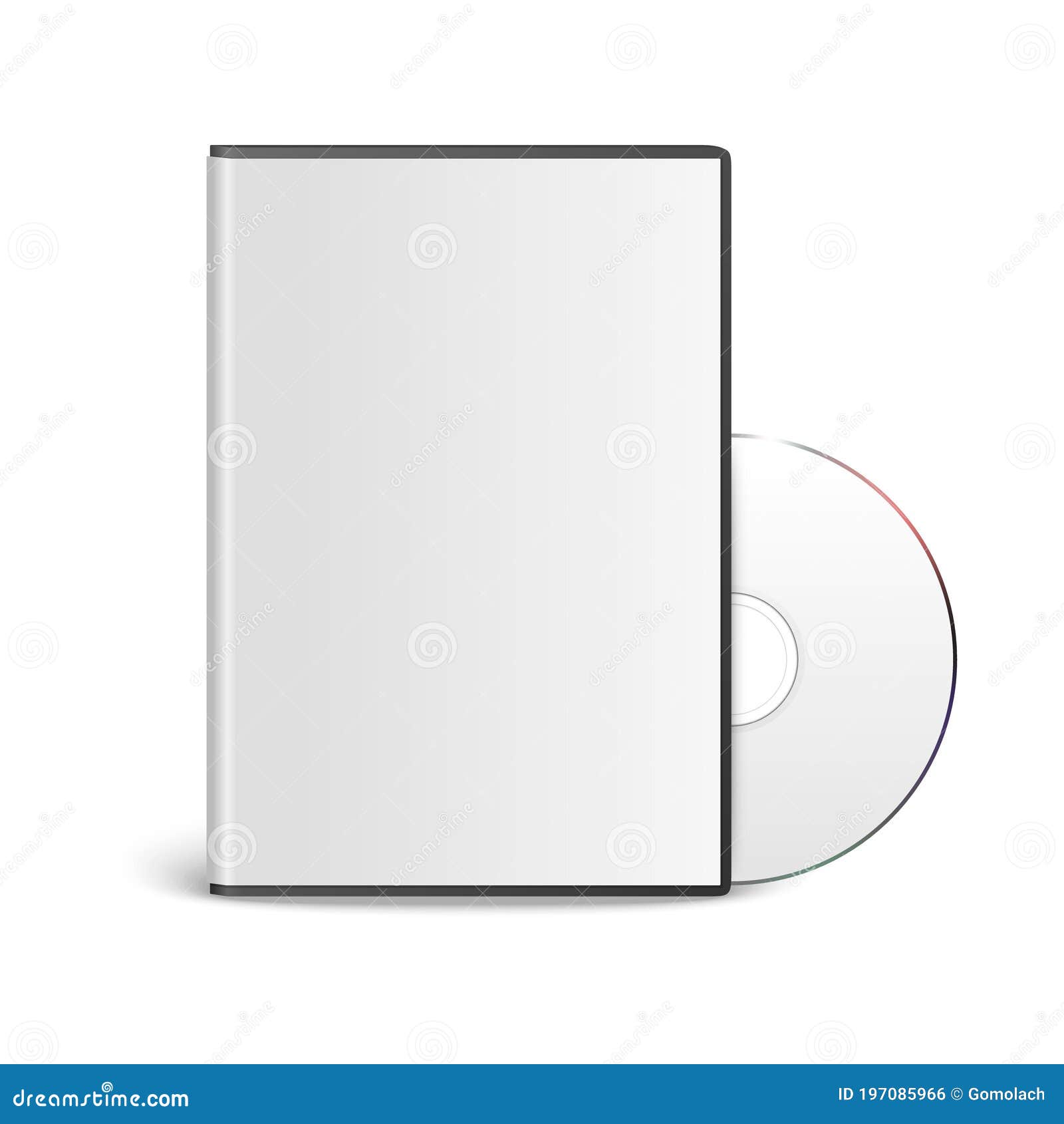 Vector 3d Realistic CD, DVD with Cover Box Set Closeup Isolated on ...