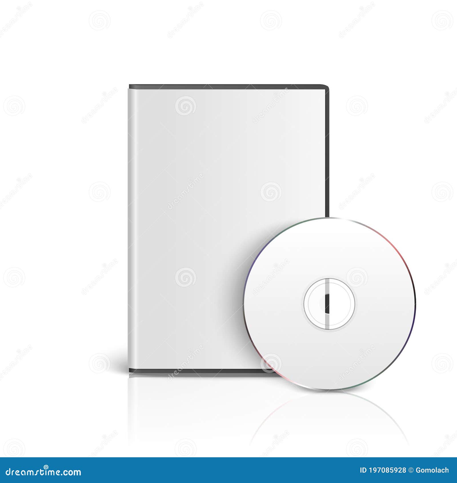 Vector 3d Realistic CD, DVD with Cover Box Set Closeup Isolated on ...