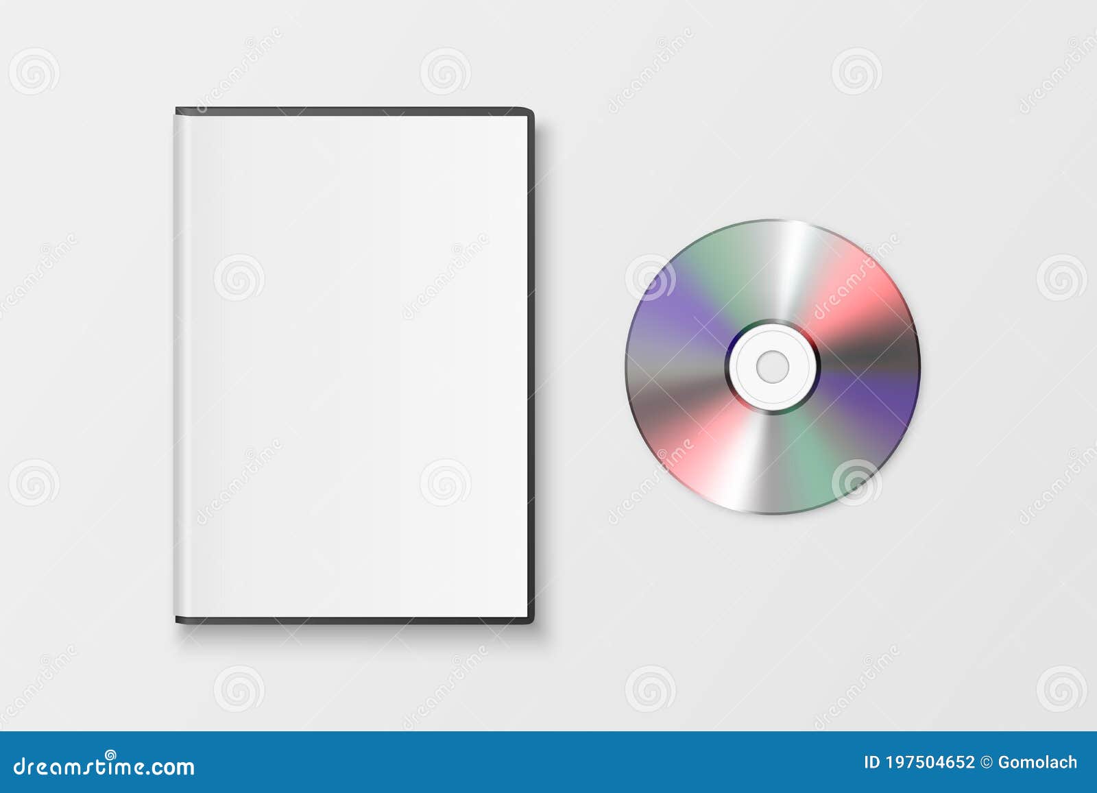 Vector 3d Realistic Closed CD, DVD with Plastic Cover Box Set Closeup ...
