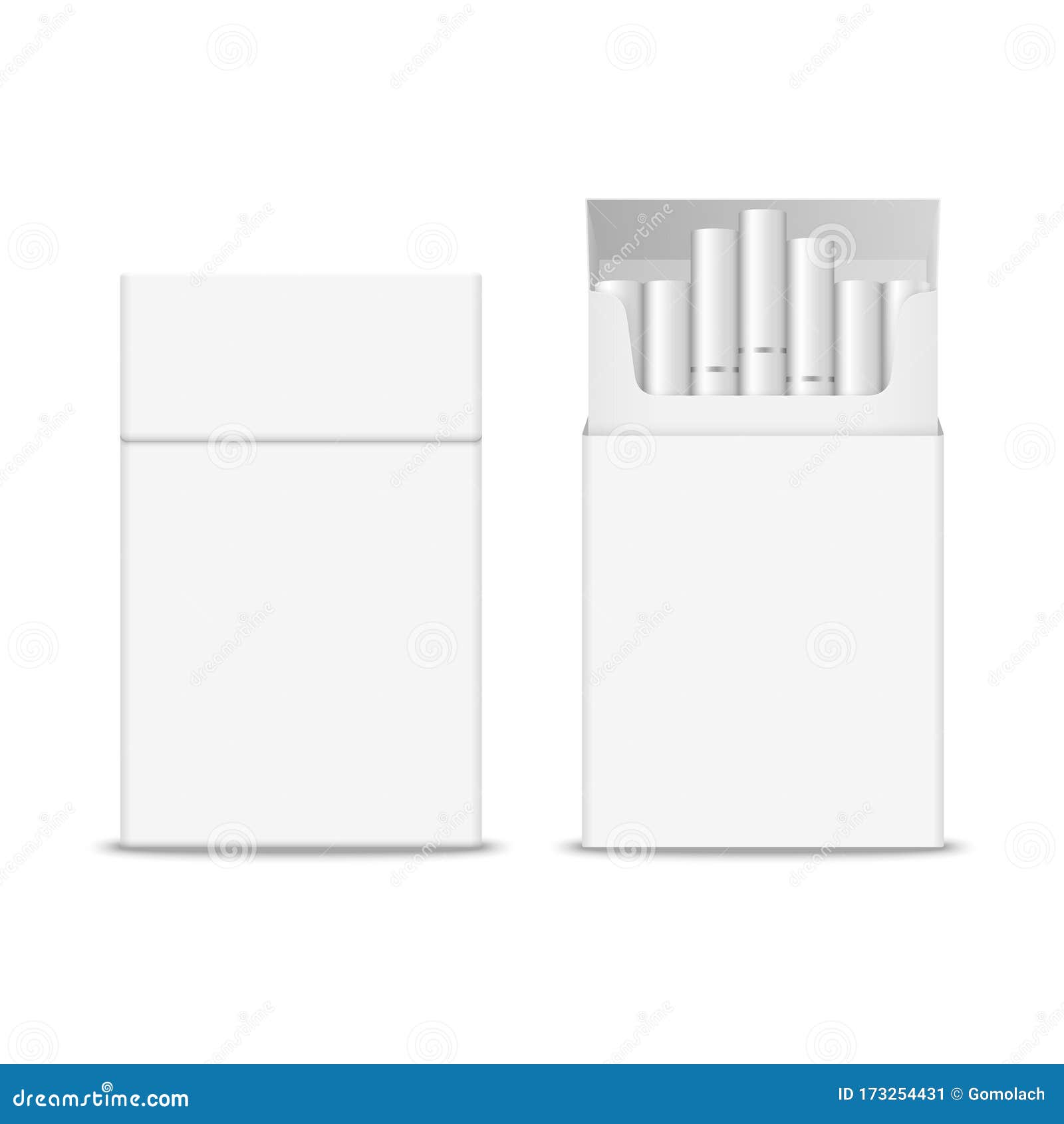 Vector 3d Realistic Closed and Opened Clear Blank Empty with Cigarettes ...