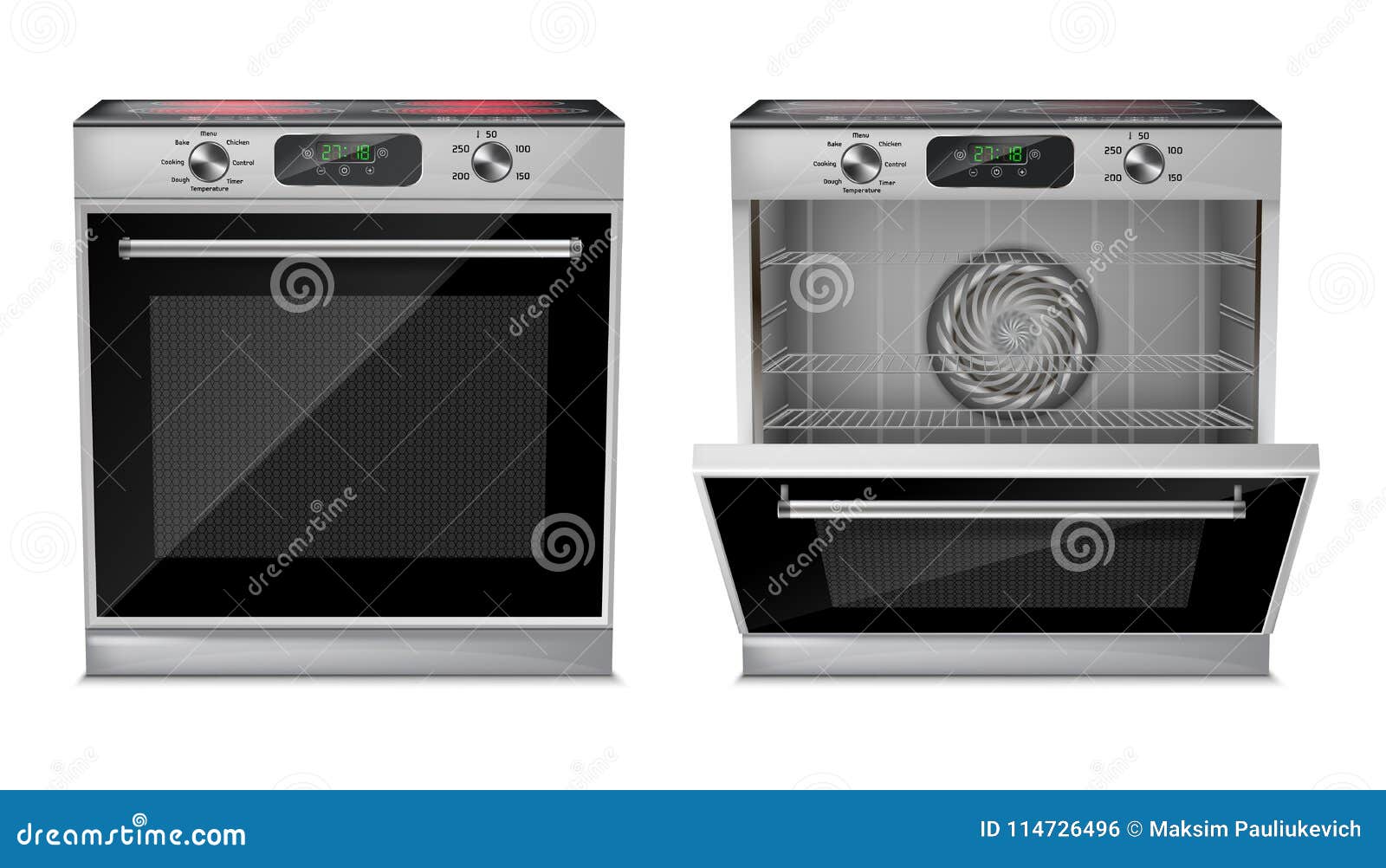 Oven Cooktop. Outline Drawing Vector Illustration | CartoonDealer.com ...