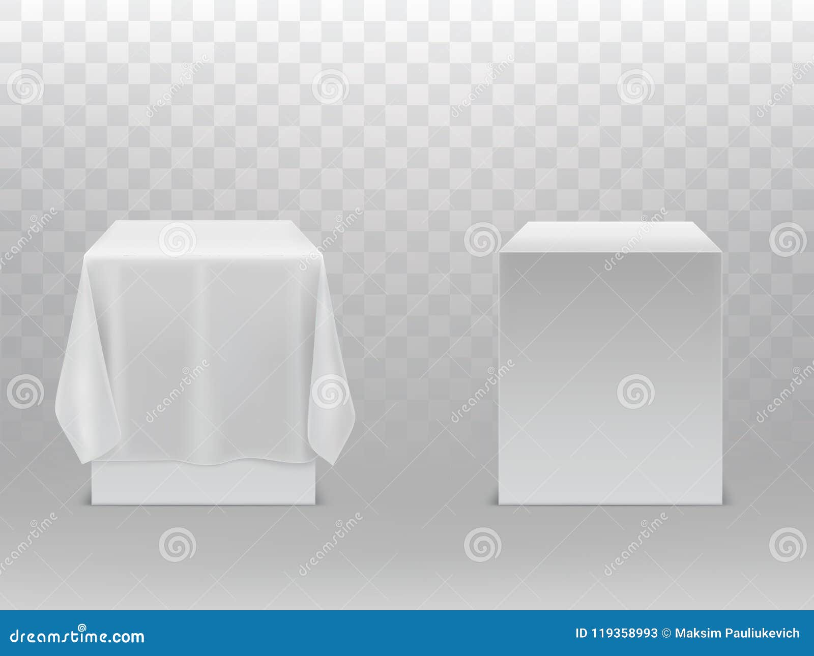 Vector 3d Realistic Cubes Under White Fabric Stock Vector ...
