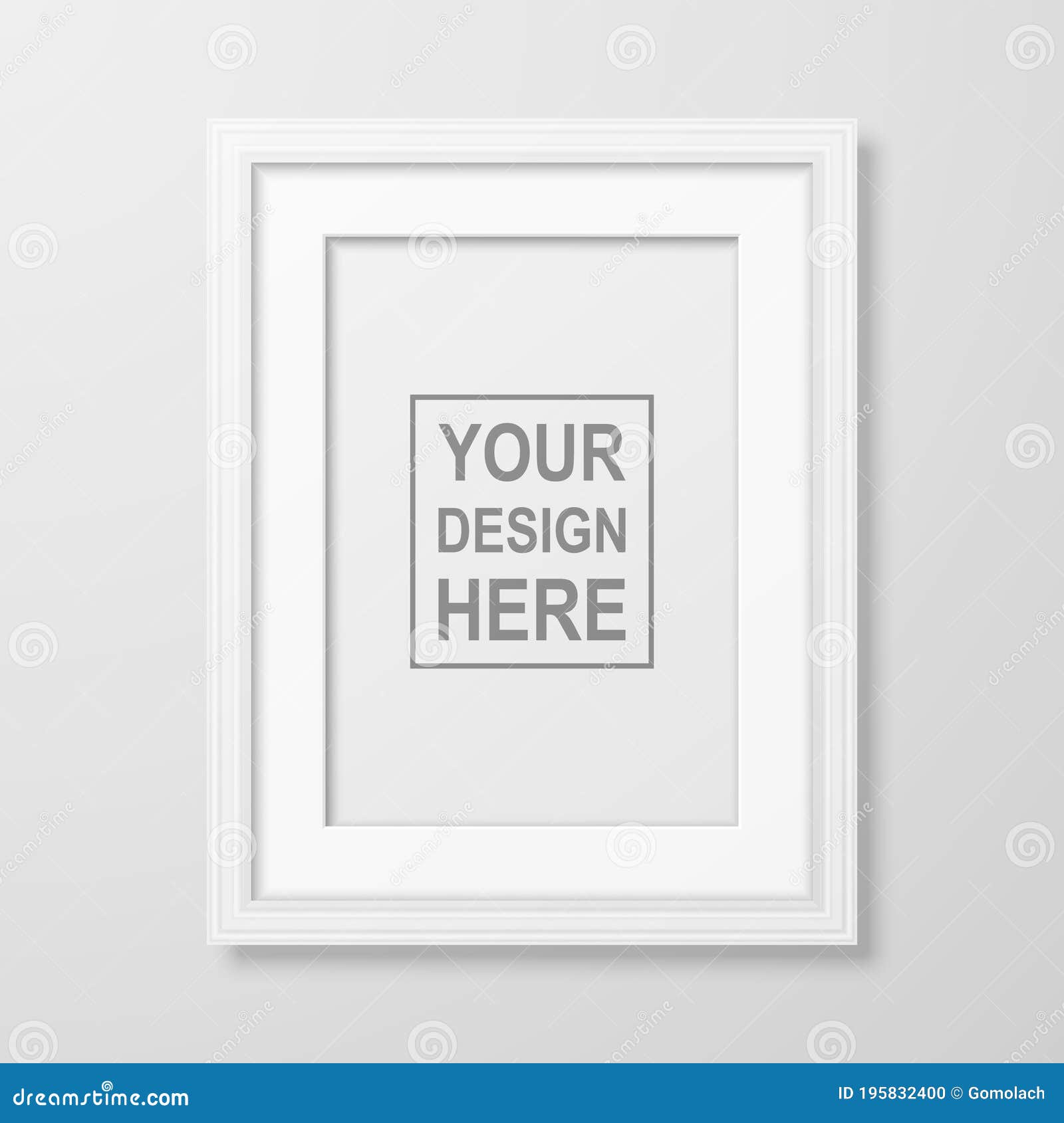 Vector 3d Realistic A4 Decorative White Wooden Simple Modern Frame for ...