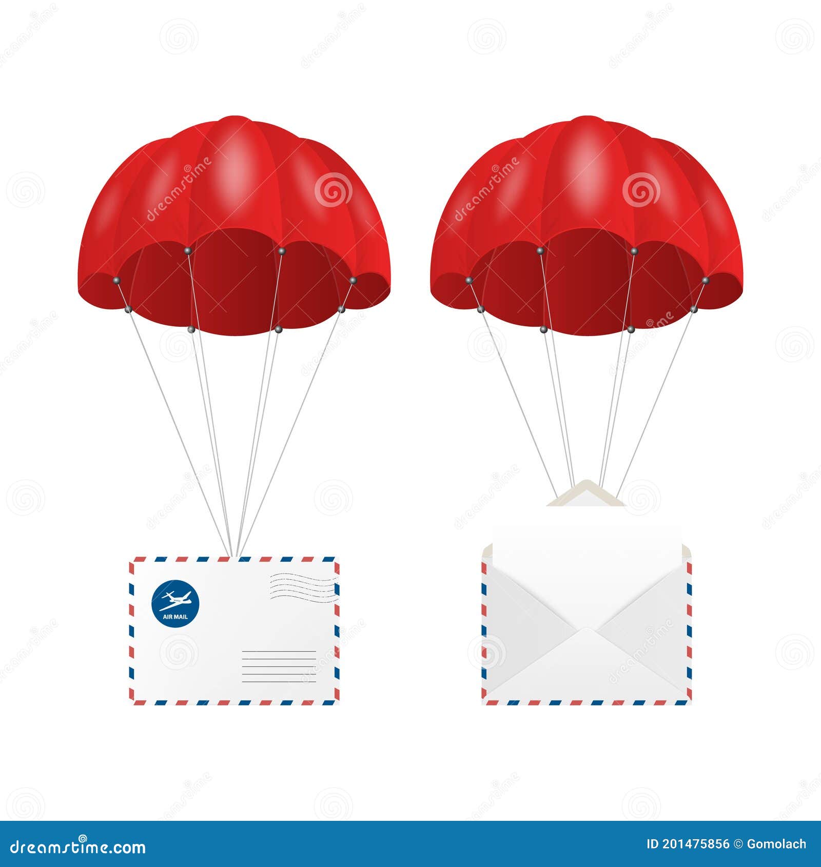 Set Box Flying On Parachute, UAV Drone, Plane Crash And Storm Icon ...