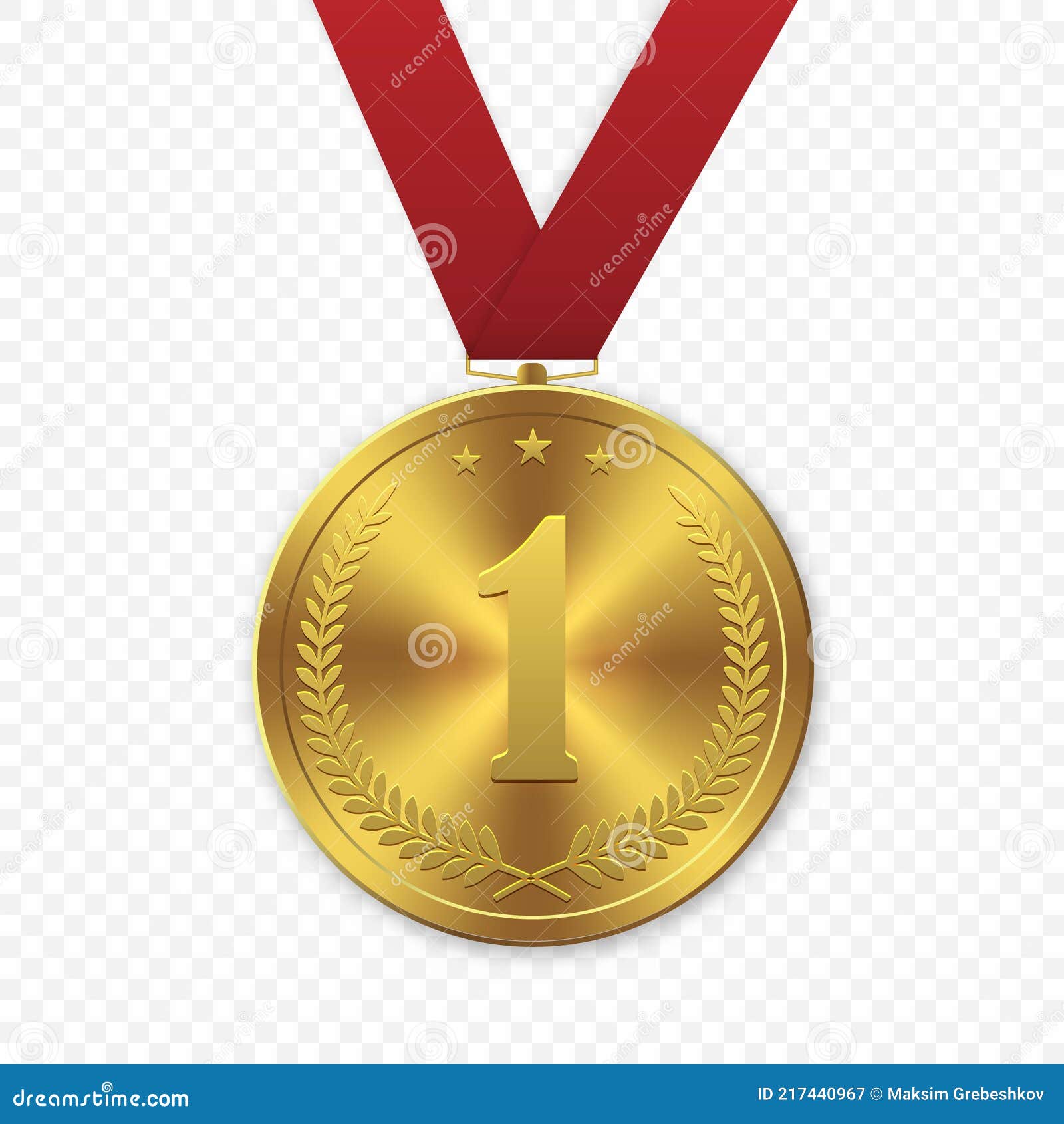 Vector 3d Realistic Gold Medal, First Place Award Stock Vector ...