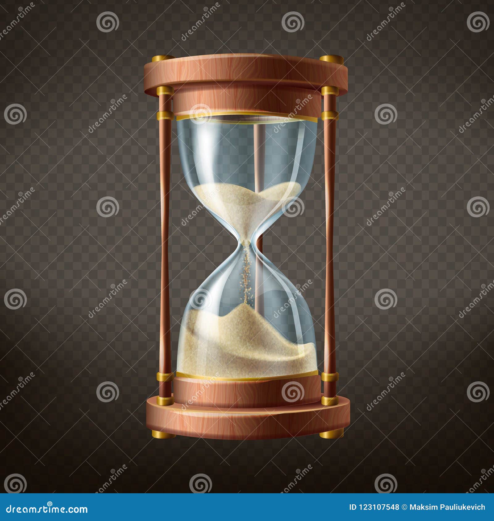Vector 3d Realistic Hourglass with Running Sand Stock Vector ... Vector 3d Realistic Hourglass with Running Sand Stock Vector ...