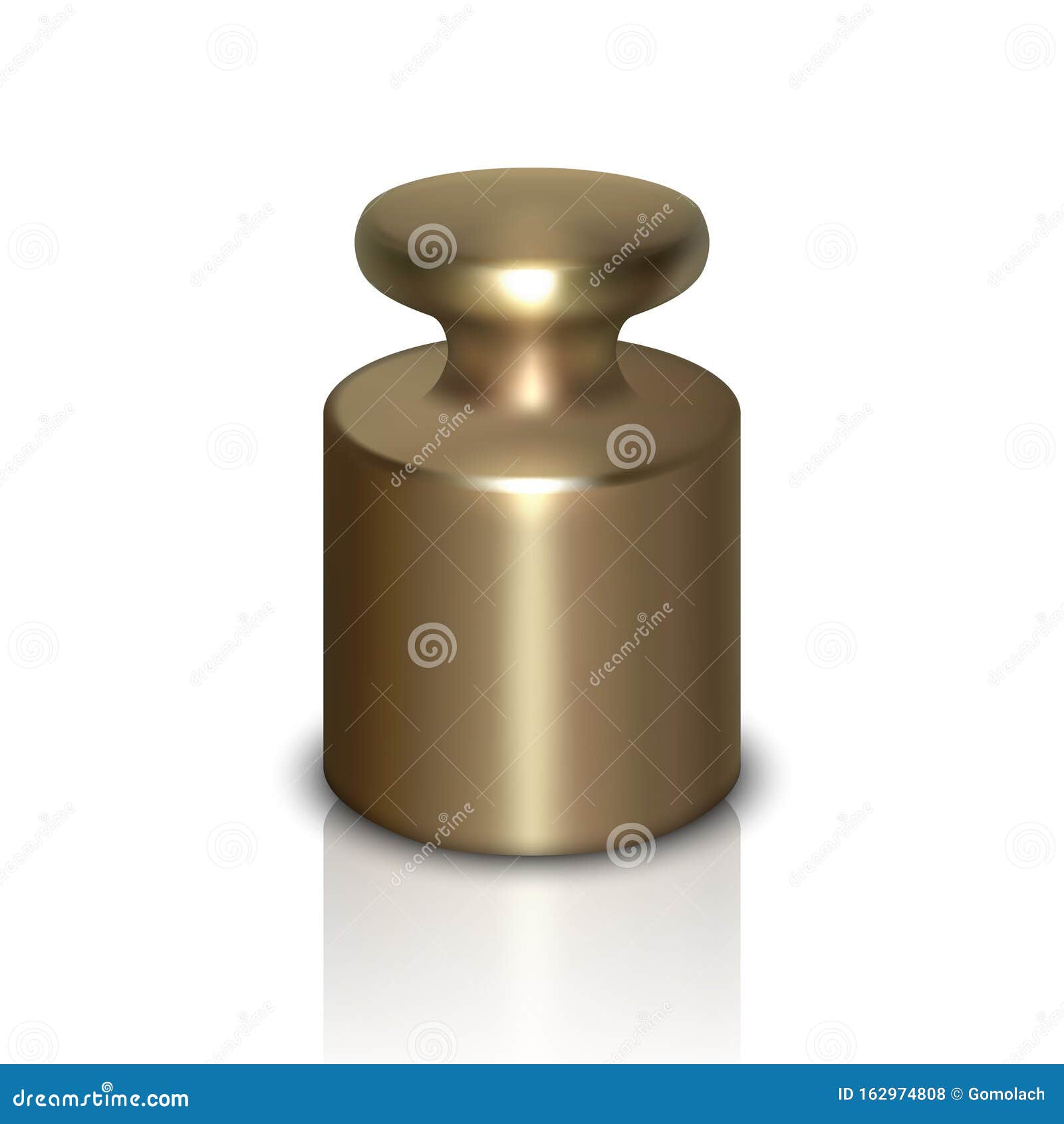 Vector 3d Realistic Metal Calibration Laboratory Weight Icon with ...