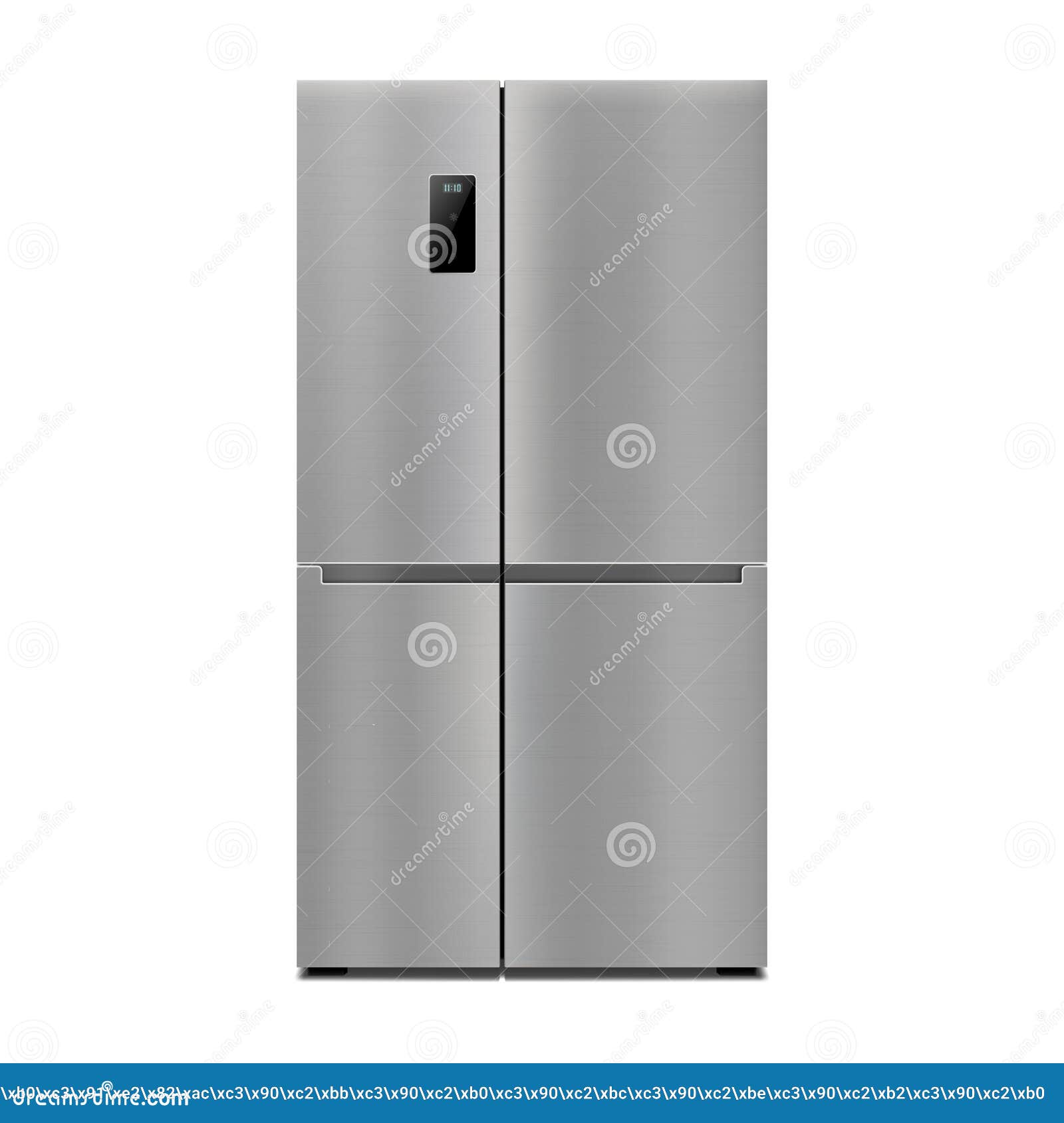 Vector 3d Realistic Mock Up With Gray Two-chambered Refrigerator ...