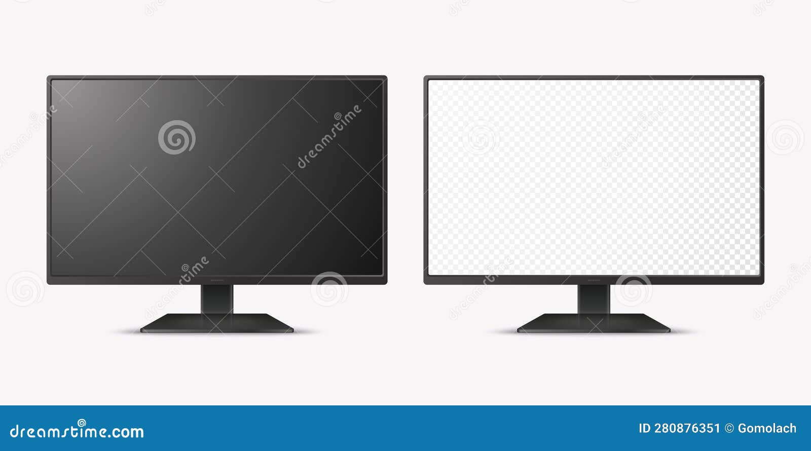 Vector 3d Realistic Modern TV Screen. Minimalistic Stylish Lcd Panel ...
