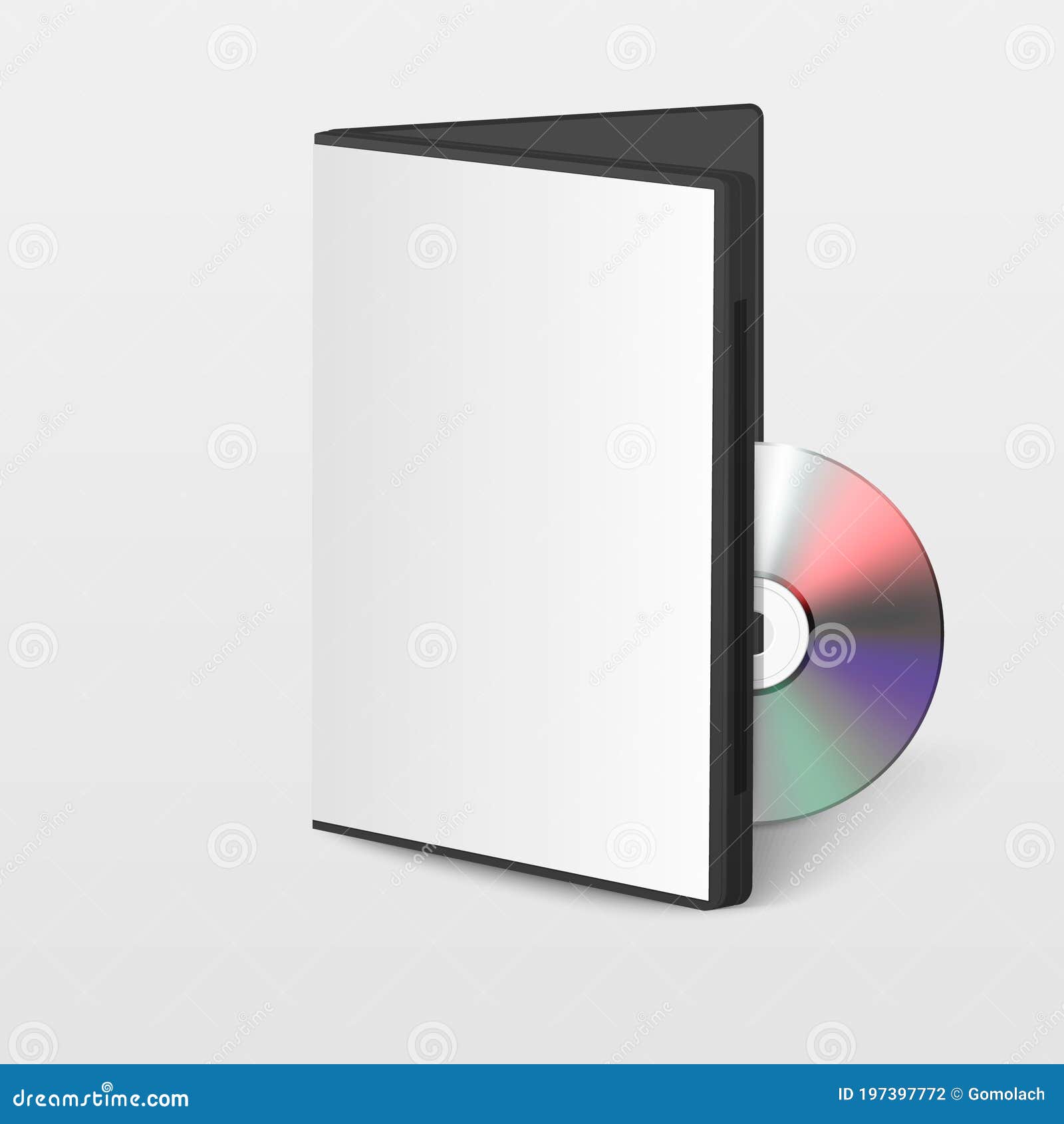 Vector 3d Realistic Opened CD, DVD with Cover Box Set Closeup Isolated ...