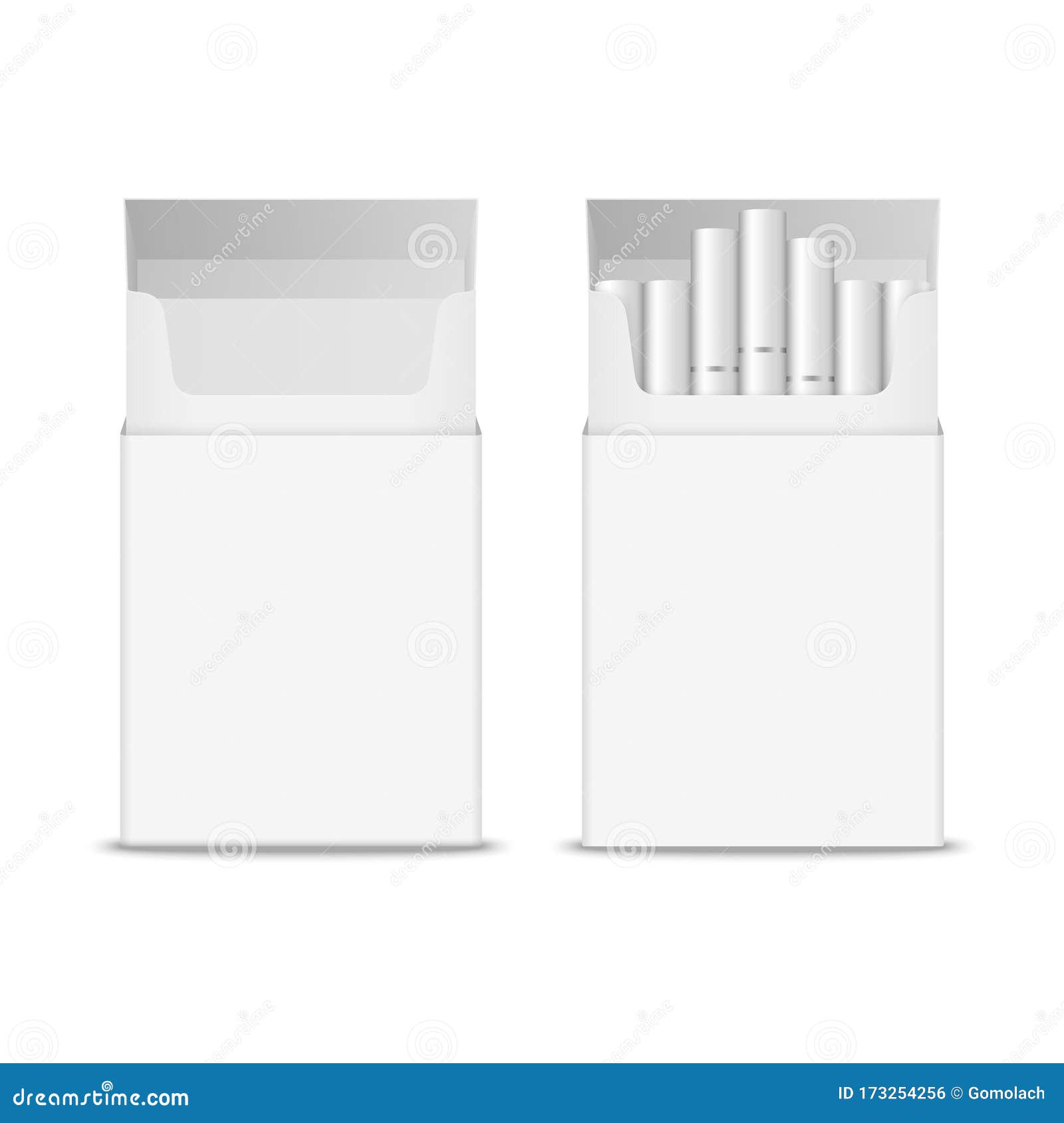 Vector 3d Realistic Opened Clear Blank Empty and with Cigarettes Pack ...