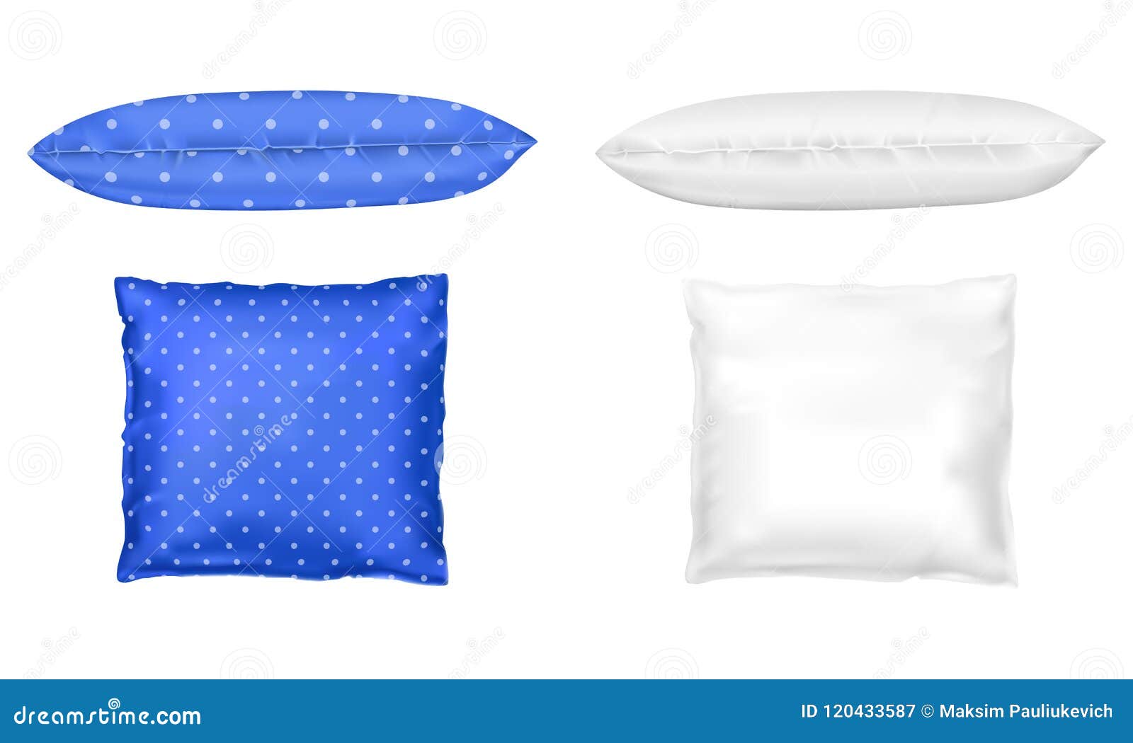Vector 3d Realistic Pillows Template Mock Up Stock Vector Illustration Of Pillowcase Night