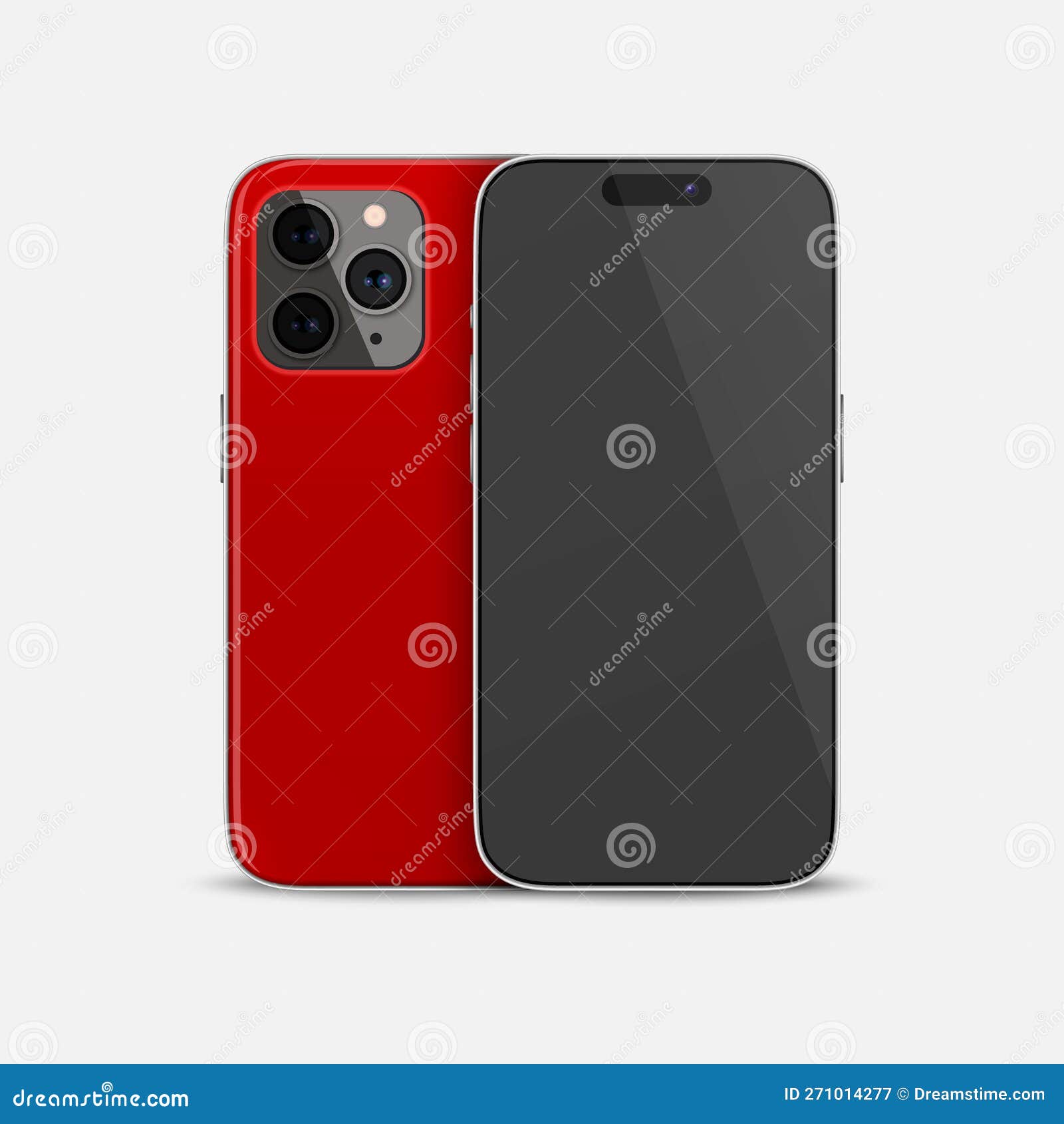 Vector 3d Realistic Red Smartphone Case. Telephone Design Template for ...