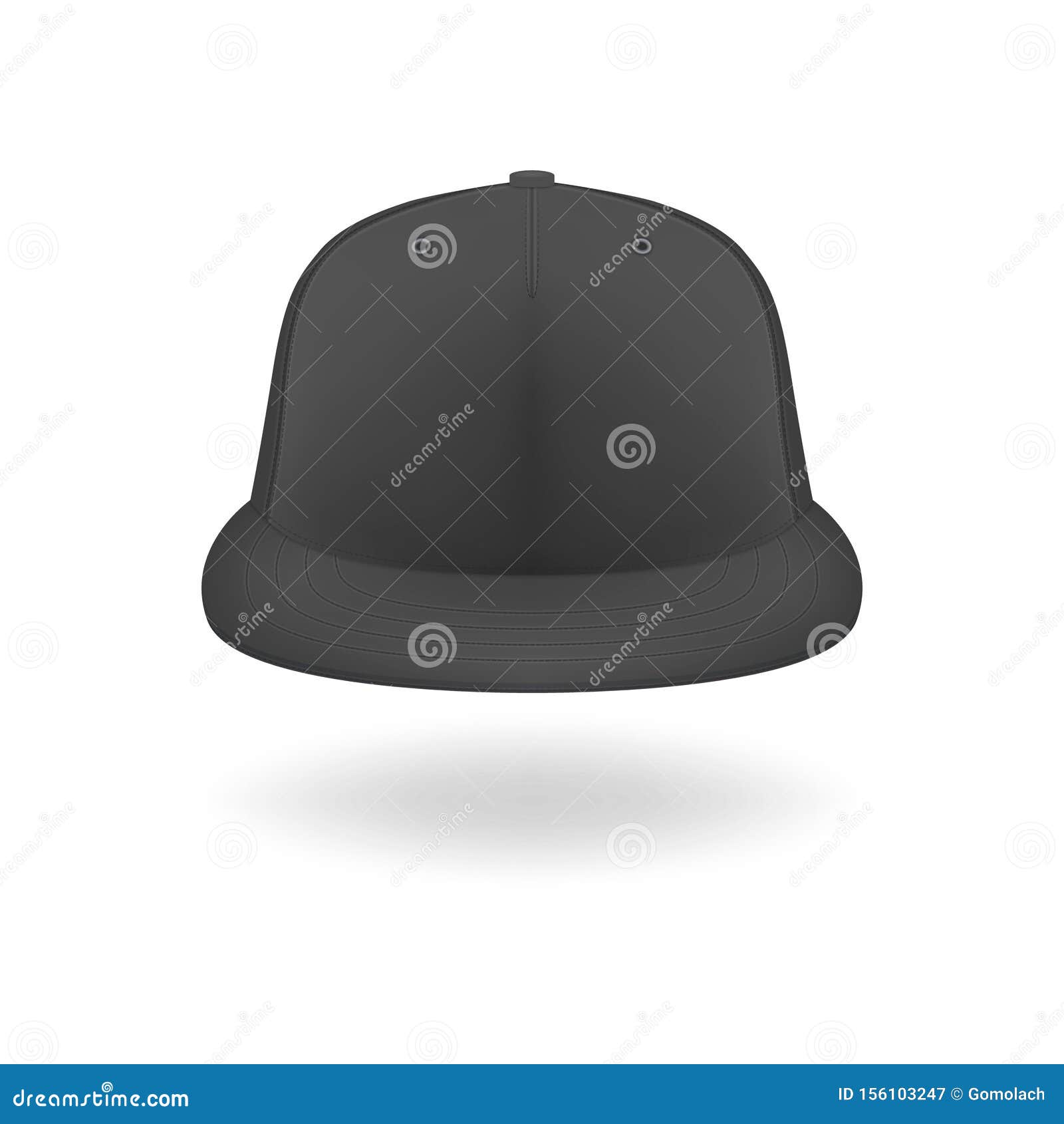 Vector 3d Realistic Render Black Blank Baseball Snapback Cap Icon ...