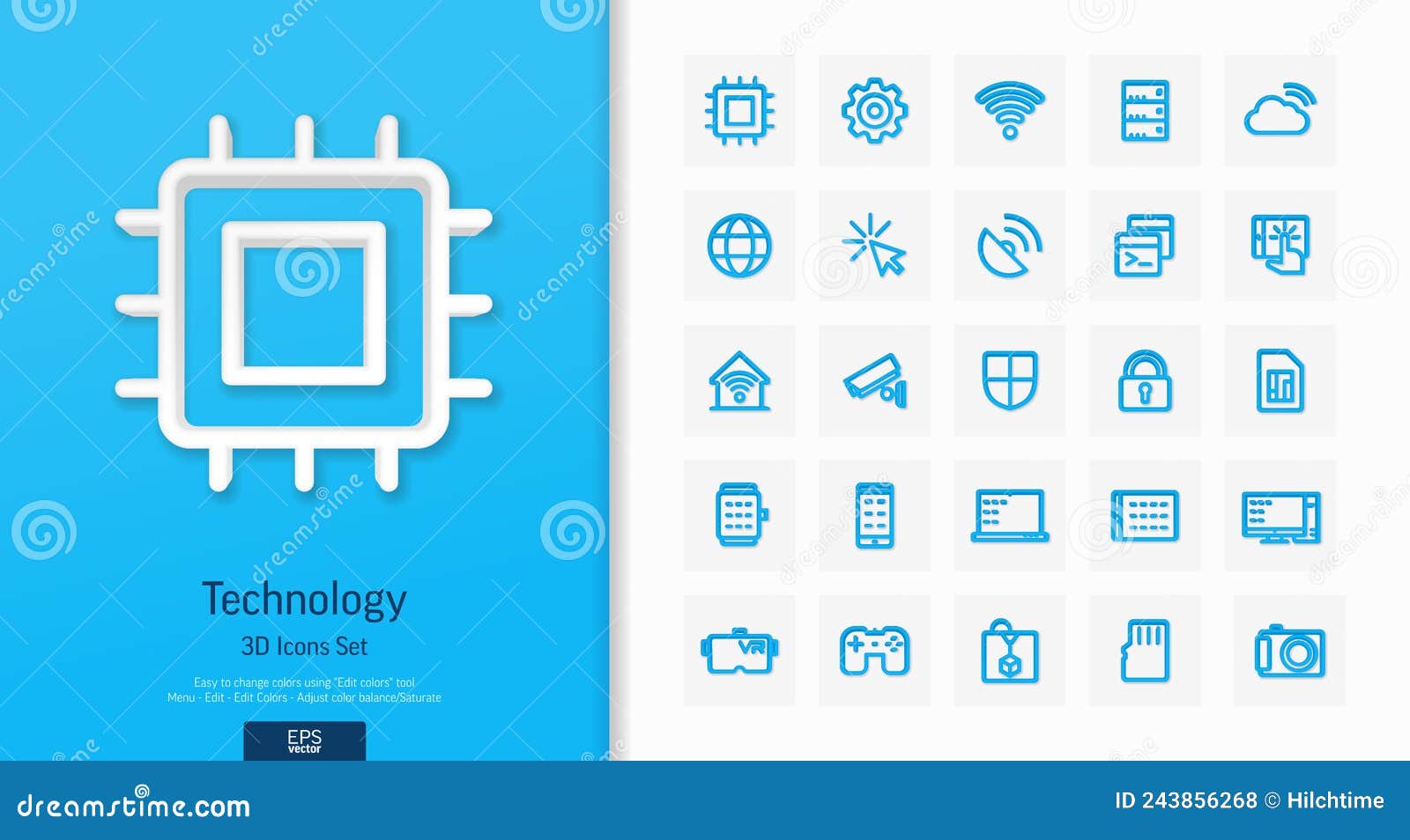 Vector 3d Realistic Style Icons Set with Digital Technology, Computing ...