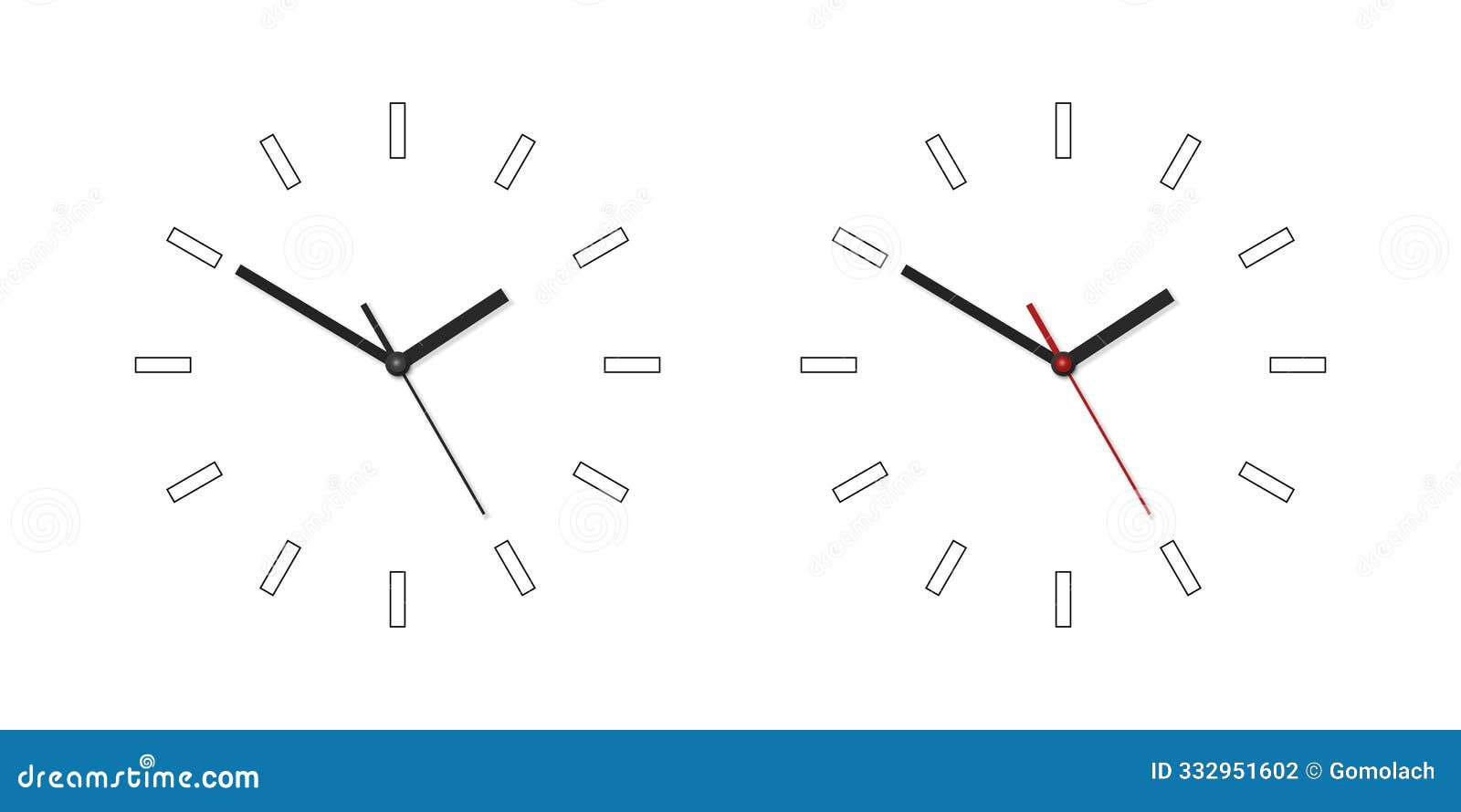 Realistic Wall Clocks. Round And Square Clocks Face, 3d Classic Silver ...