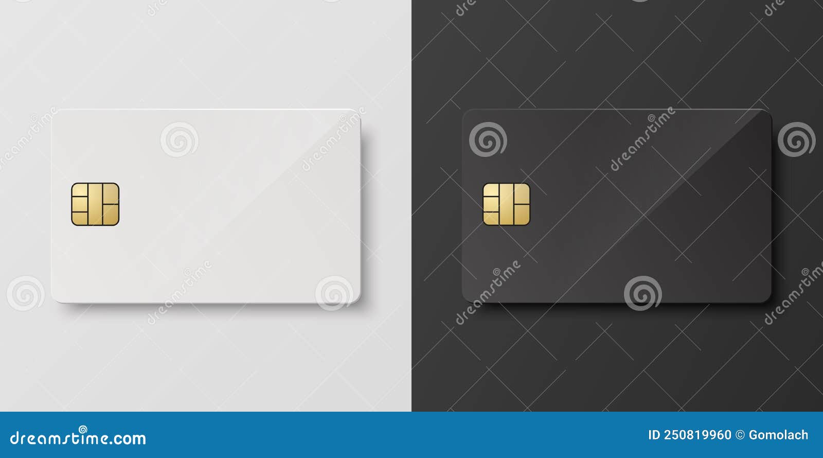 Vector 3d Realistic White and Black Blank Empty Credit Card Set ...