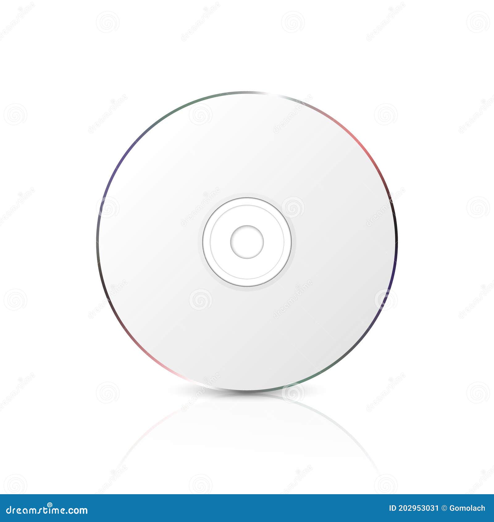 Vector 3d Realistic White Blank CD, DVD Closeup Isolated on White ...