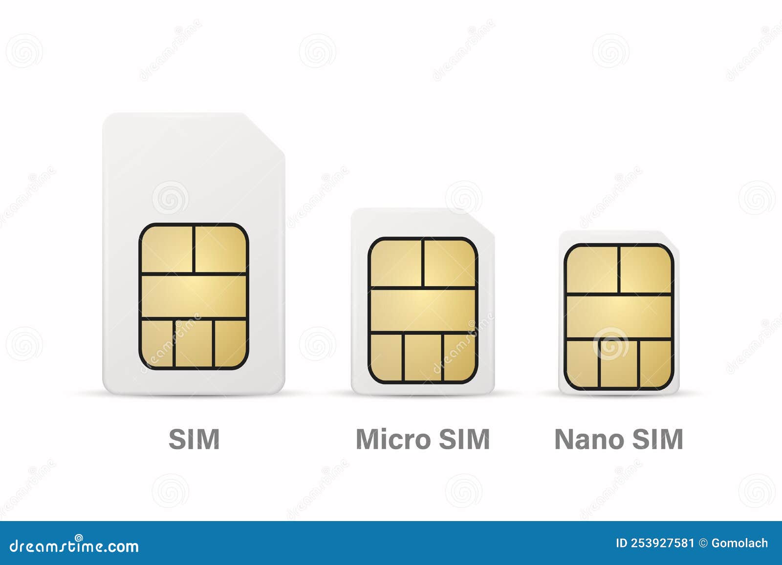 Vector 3d Realistic White Plastic Sim, Micro Sim, Nano Sim Card ...