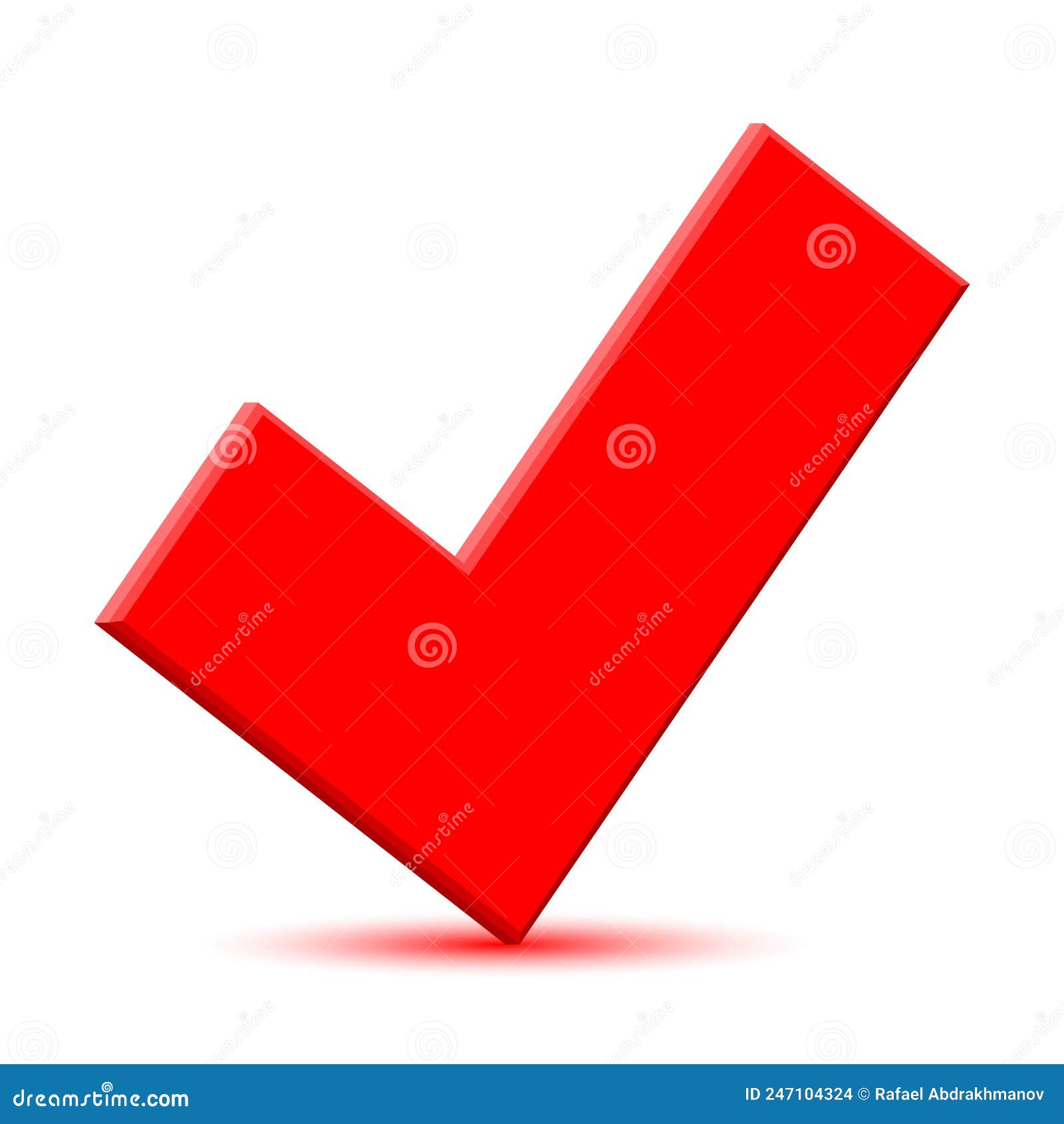 Vector 3d Red Checklist Checkmark Icon. Correct Check Mark Answer Flag ...