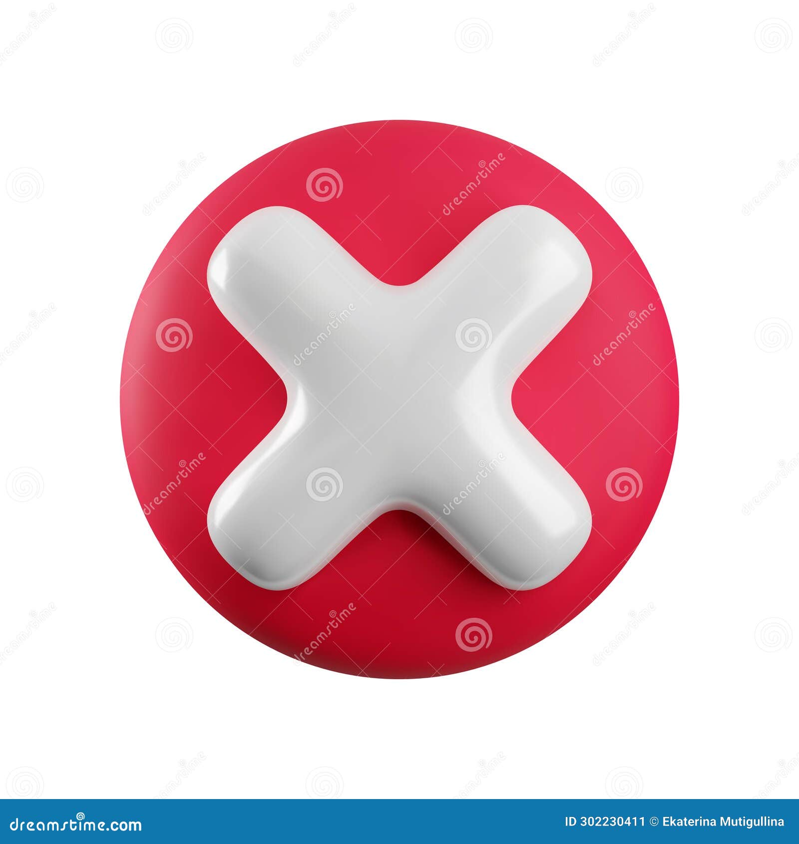 Vector 3d Red Cross X Realistic Icon. Trendy Plastic Wrong Red Check ...