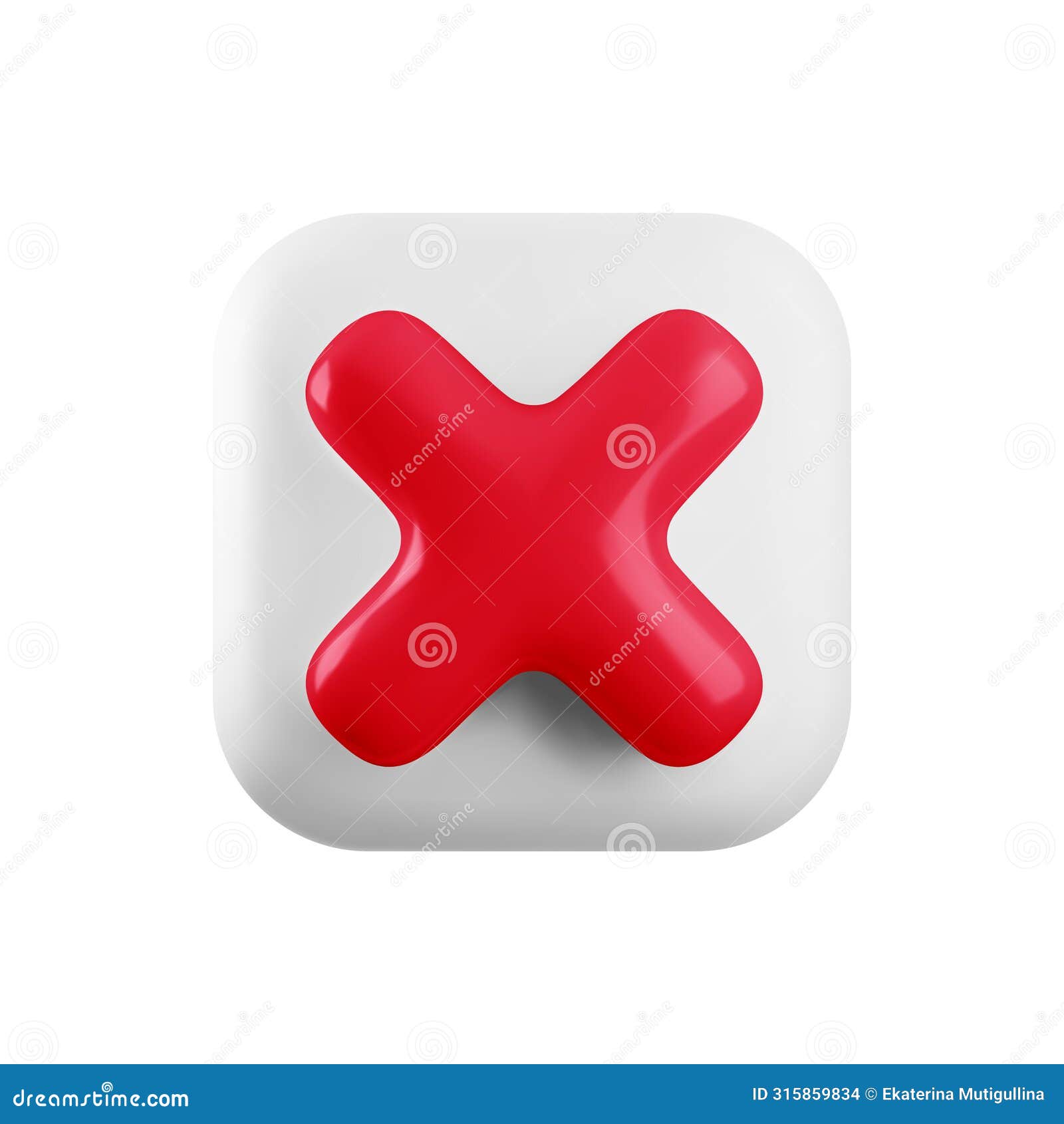 Vector 3d Red Cross X Realistic Icon. Trendy Plastic Wrong Red Check ...