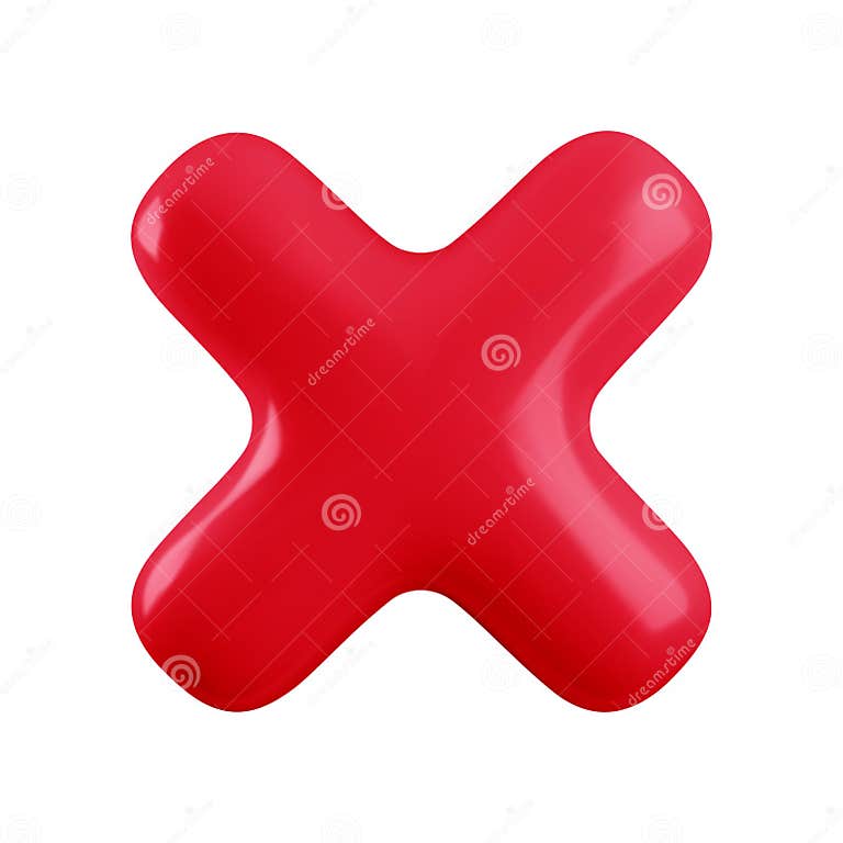 Vector 3d Red Cross X Realistic Icon. Trendy Plastic Wrong Red Check ...