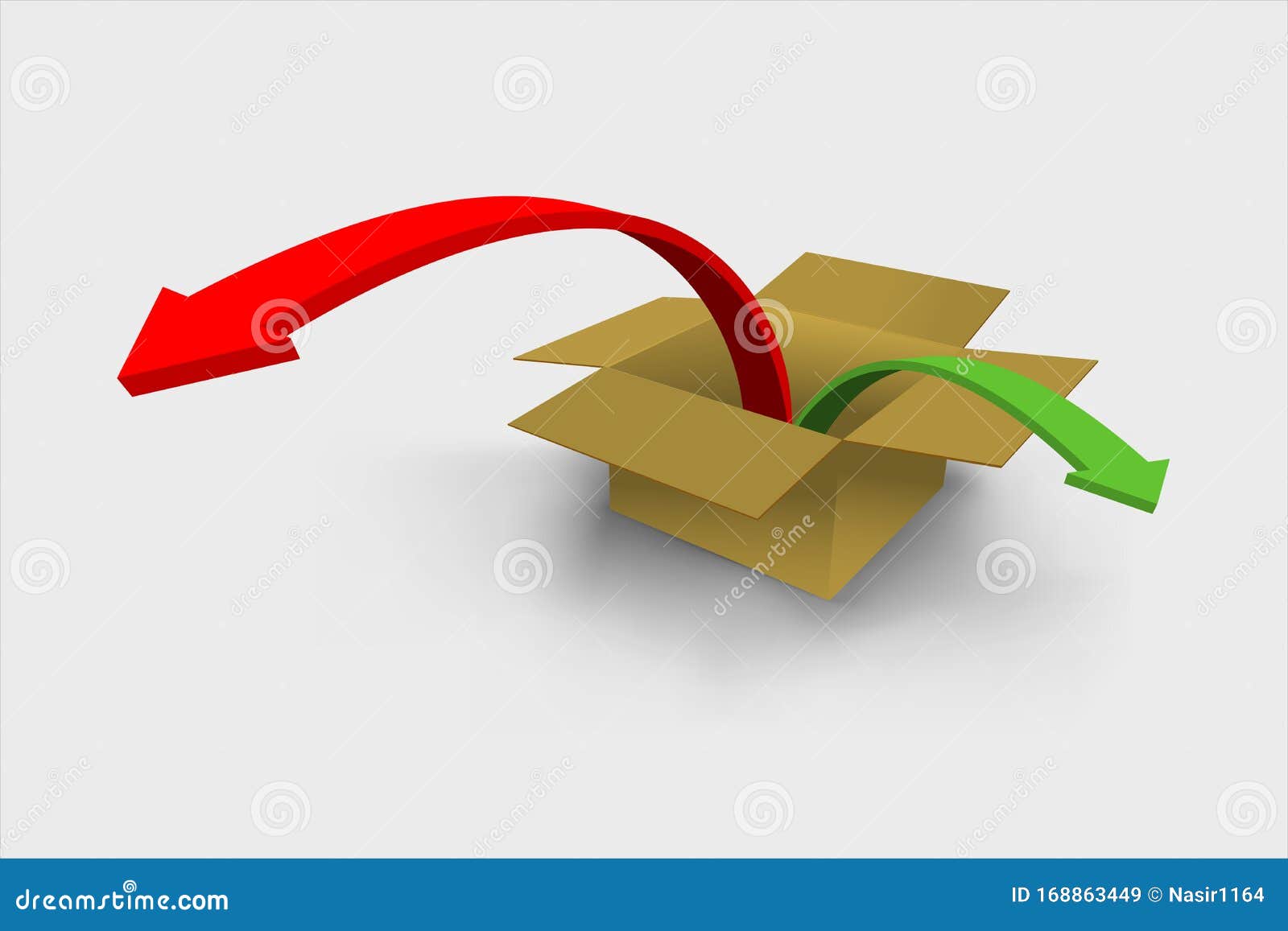 Vector 3d Render Arrows from Box Stock Vector - Illustration of group ...