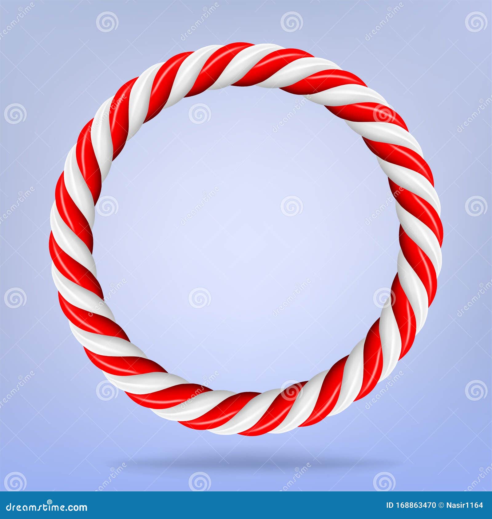 Vector 3d Render Circular Candy Cane Frame Stock Vector - Illustration ...