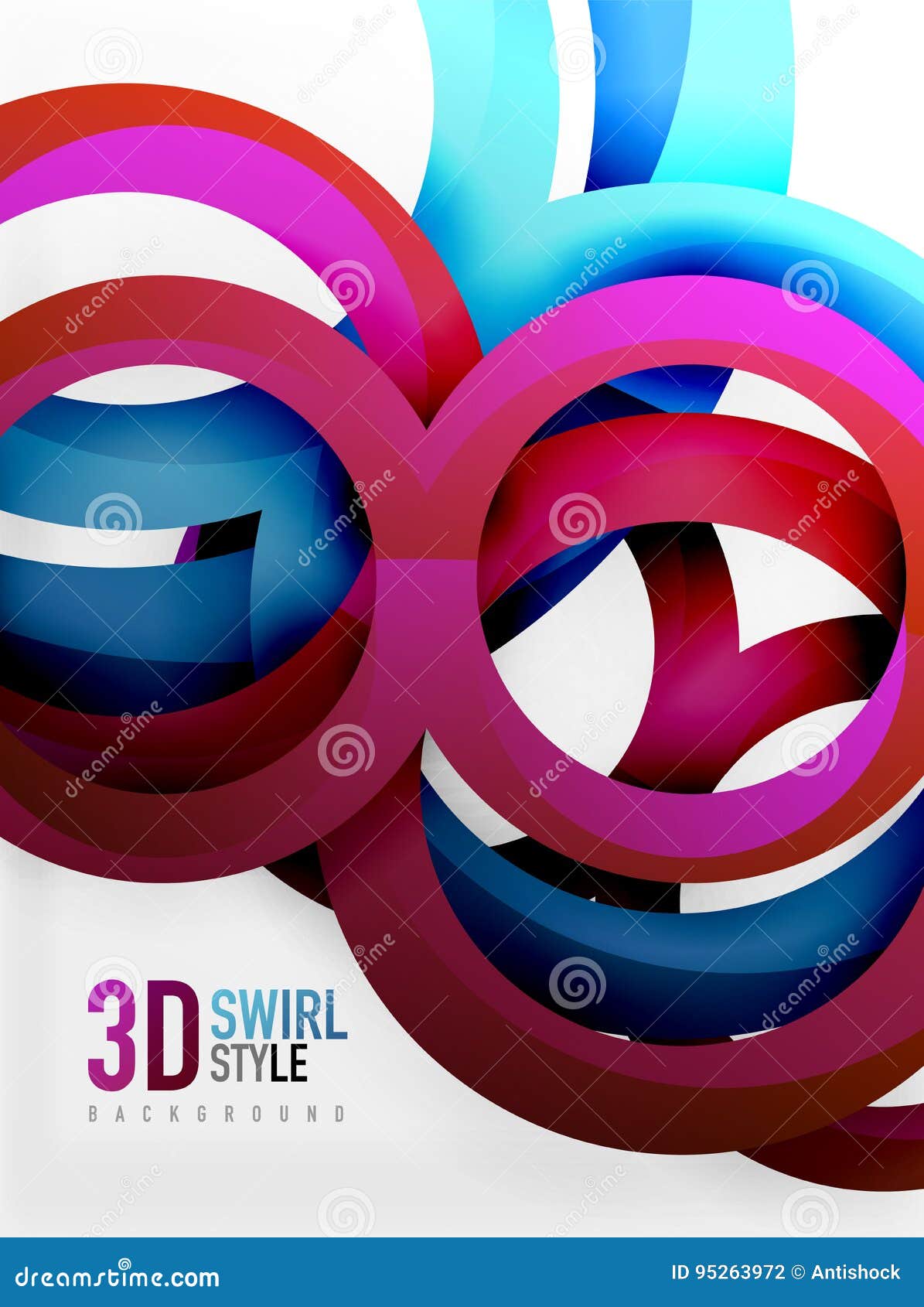 Vector 3d Rings Design Background Stock Vector - Illustration of ...