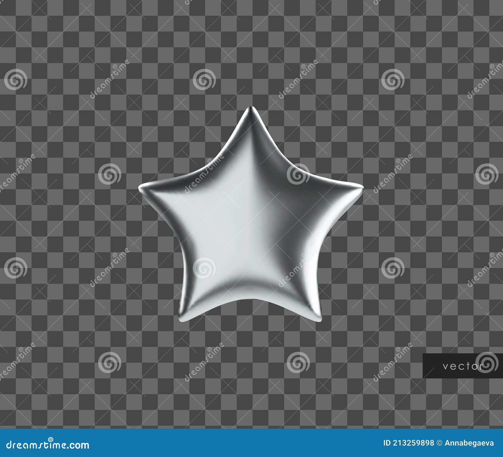 Vector 3d Silver Star. Realistic Silver Isolated Object Stock Vector ...