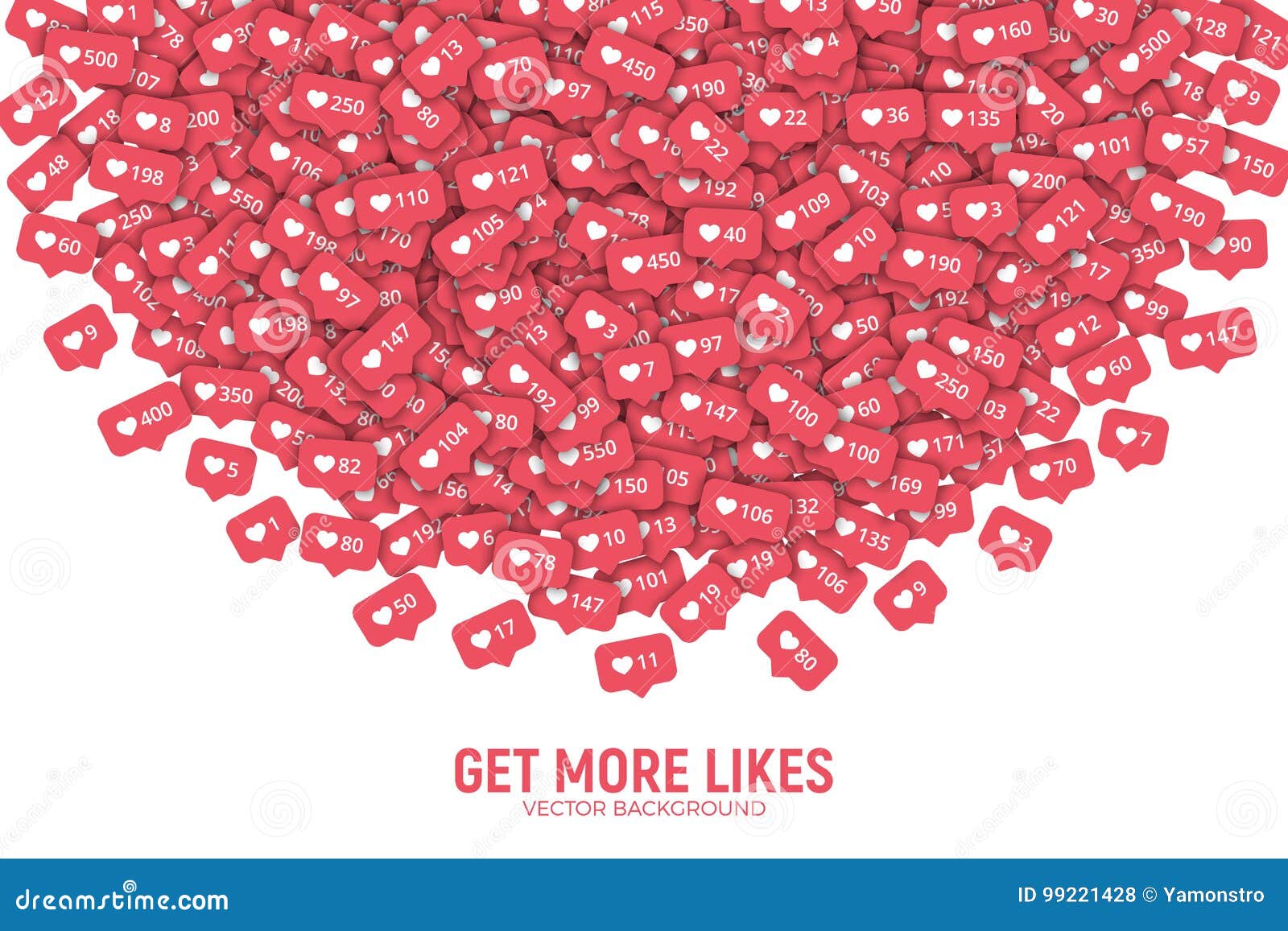 Instagram Vector 3D Like Counter Icons Abstract Background Stock Vector ...