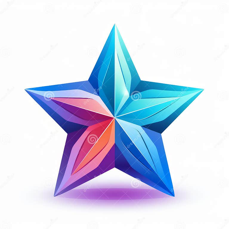 Vector 3d Star Icon Isolated on White Background Stock Illustration ...