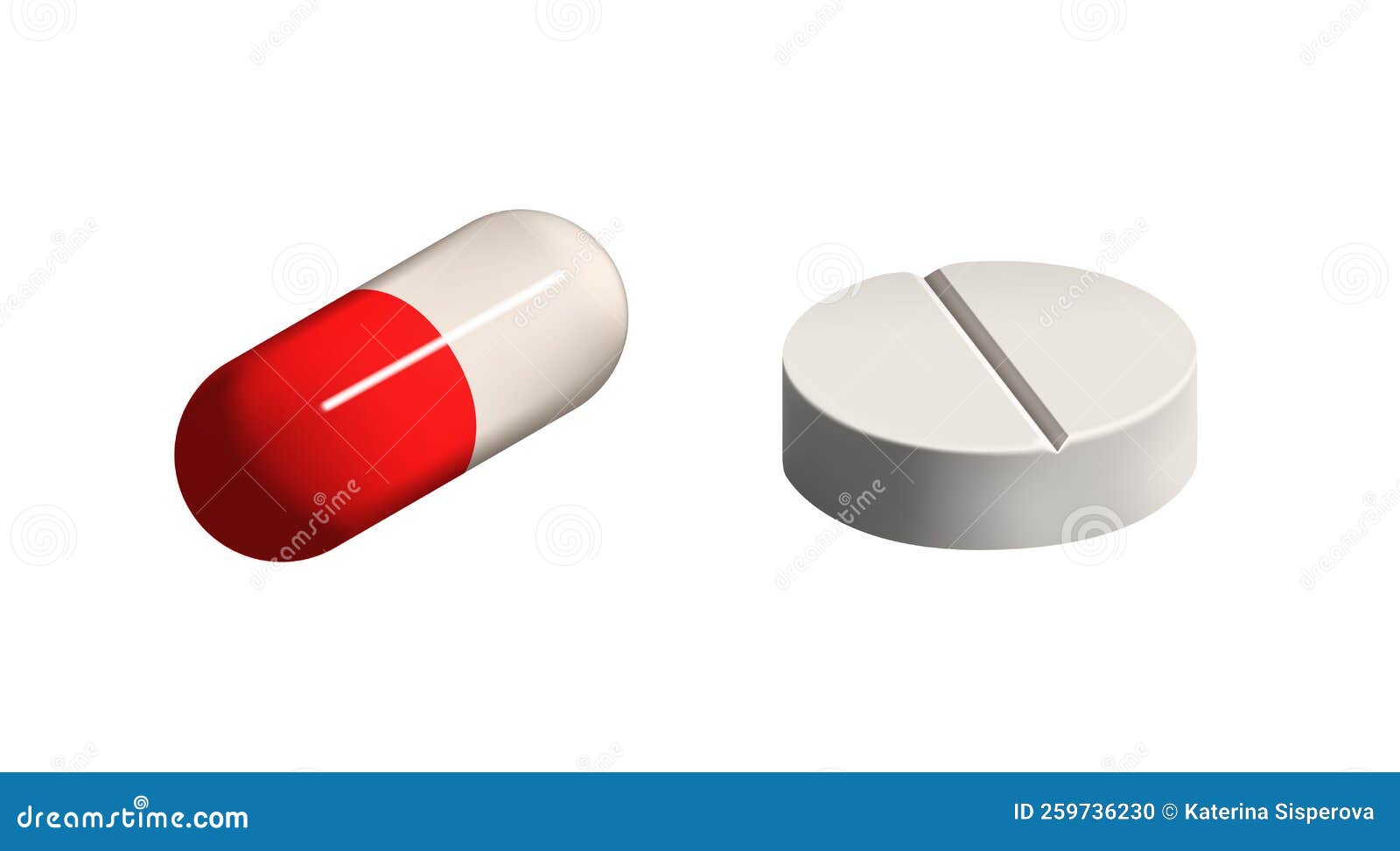Vector 3d Style Capsule and Pill on White Background, Realistic ...