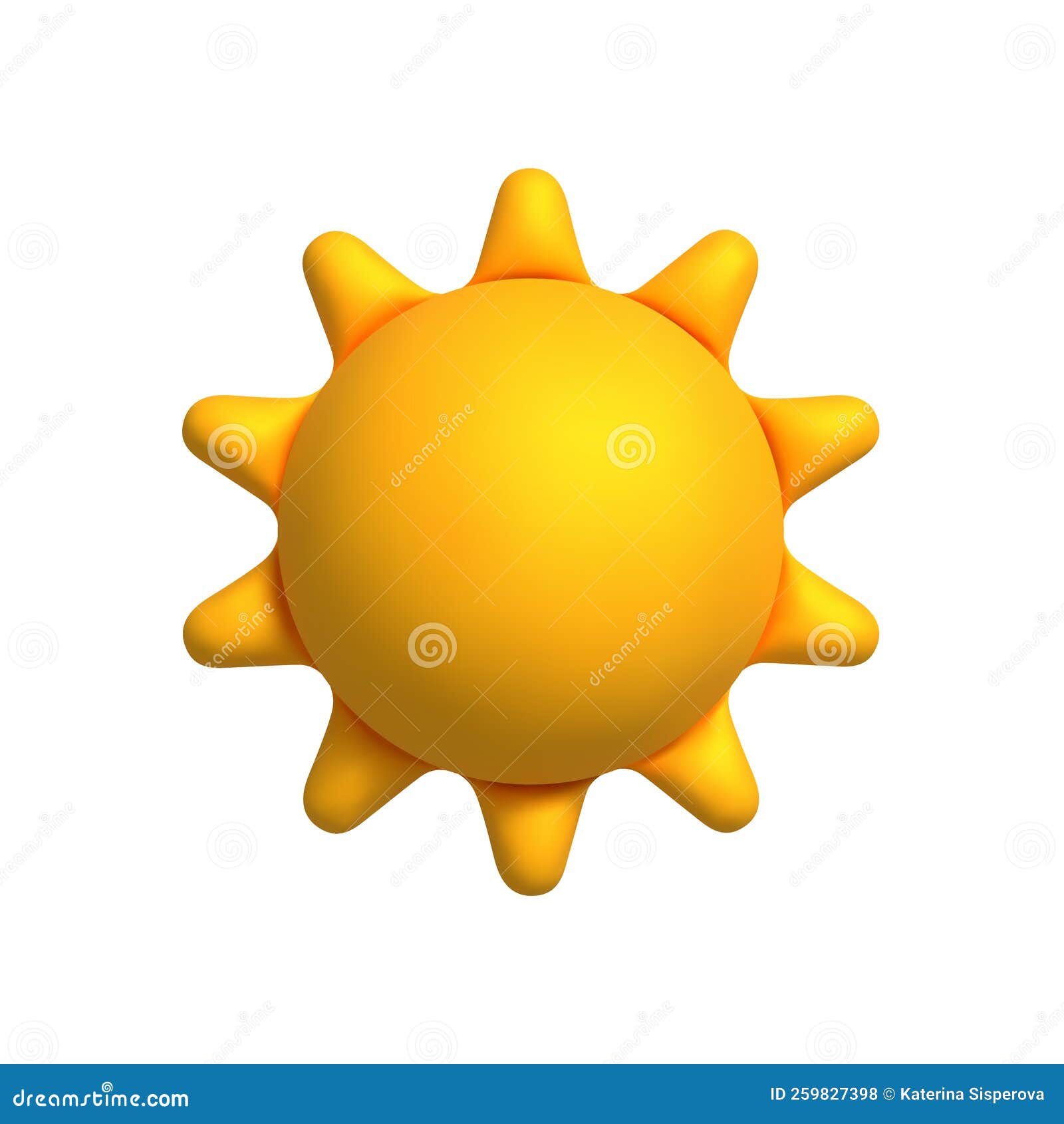 Vector 3d Style Sun Simple Weather Icon Isolated on White Background ...