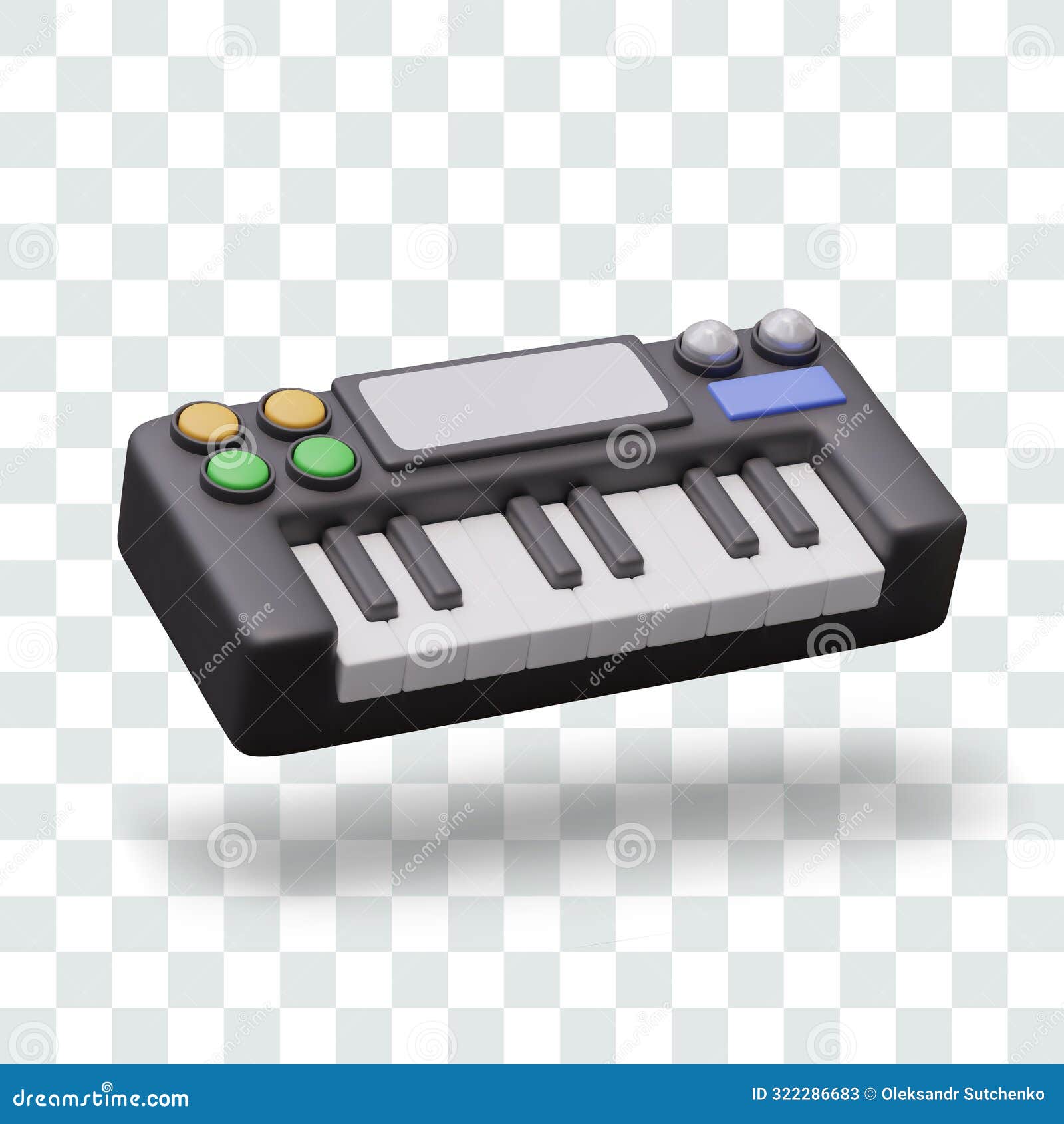Vector 3D Synthesizer in Cartoon Style. Keyboard Musical Instrument ...
