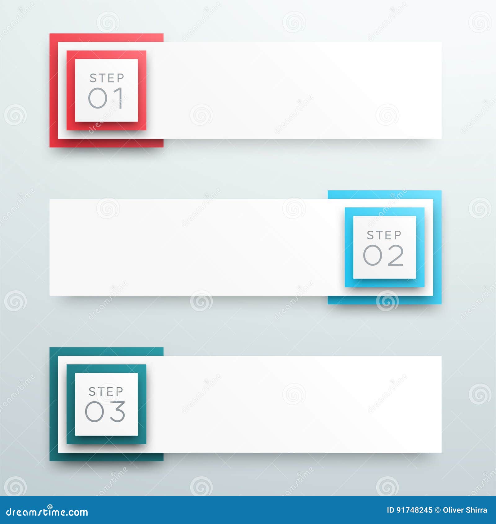 Vector 3d 1 To 3 Text Box Banner Steps Infographic a Stock Vector ...
