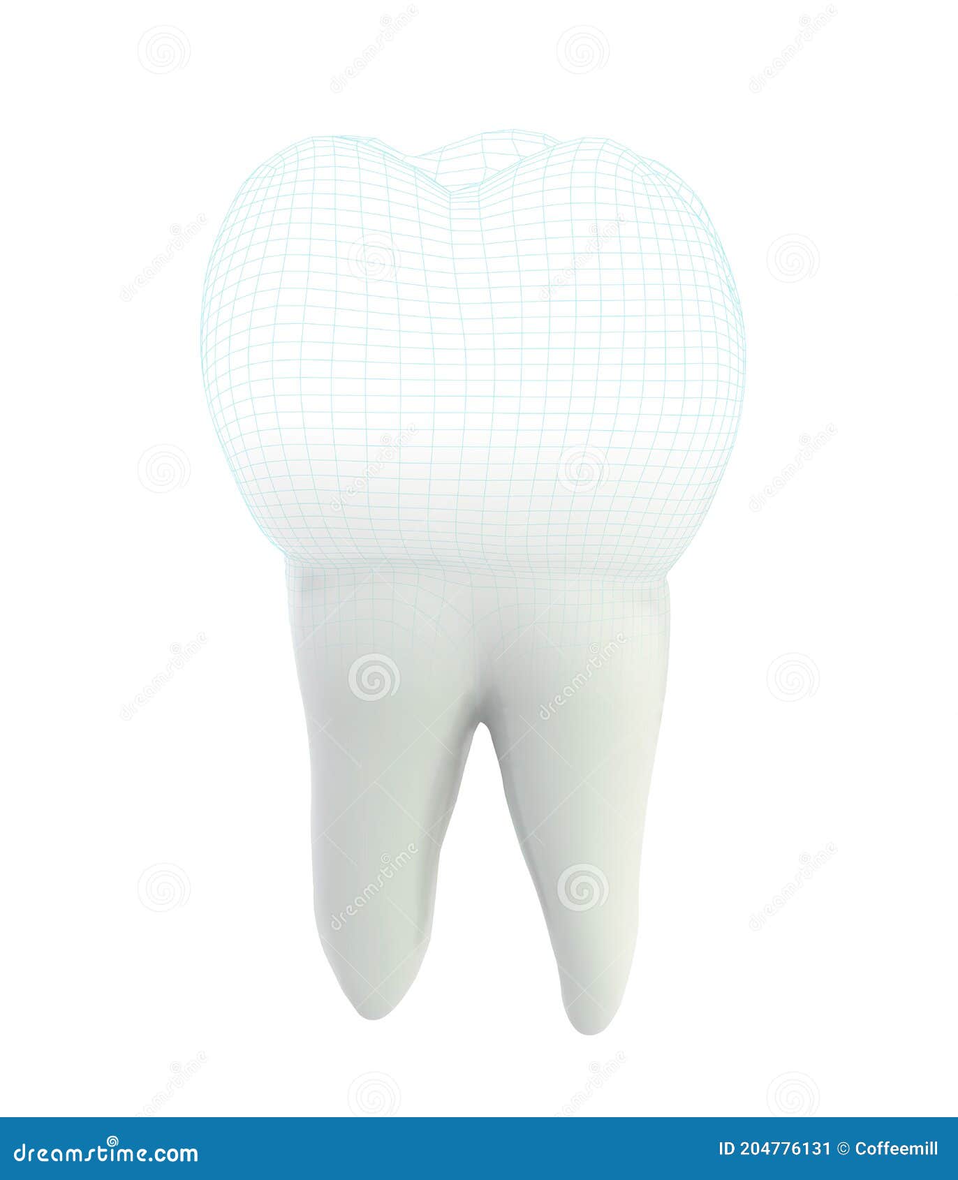 Vector 3d Tooth for Dental Medicine.volume Polygonal Mesh, Printing on ...