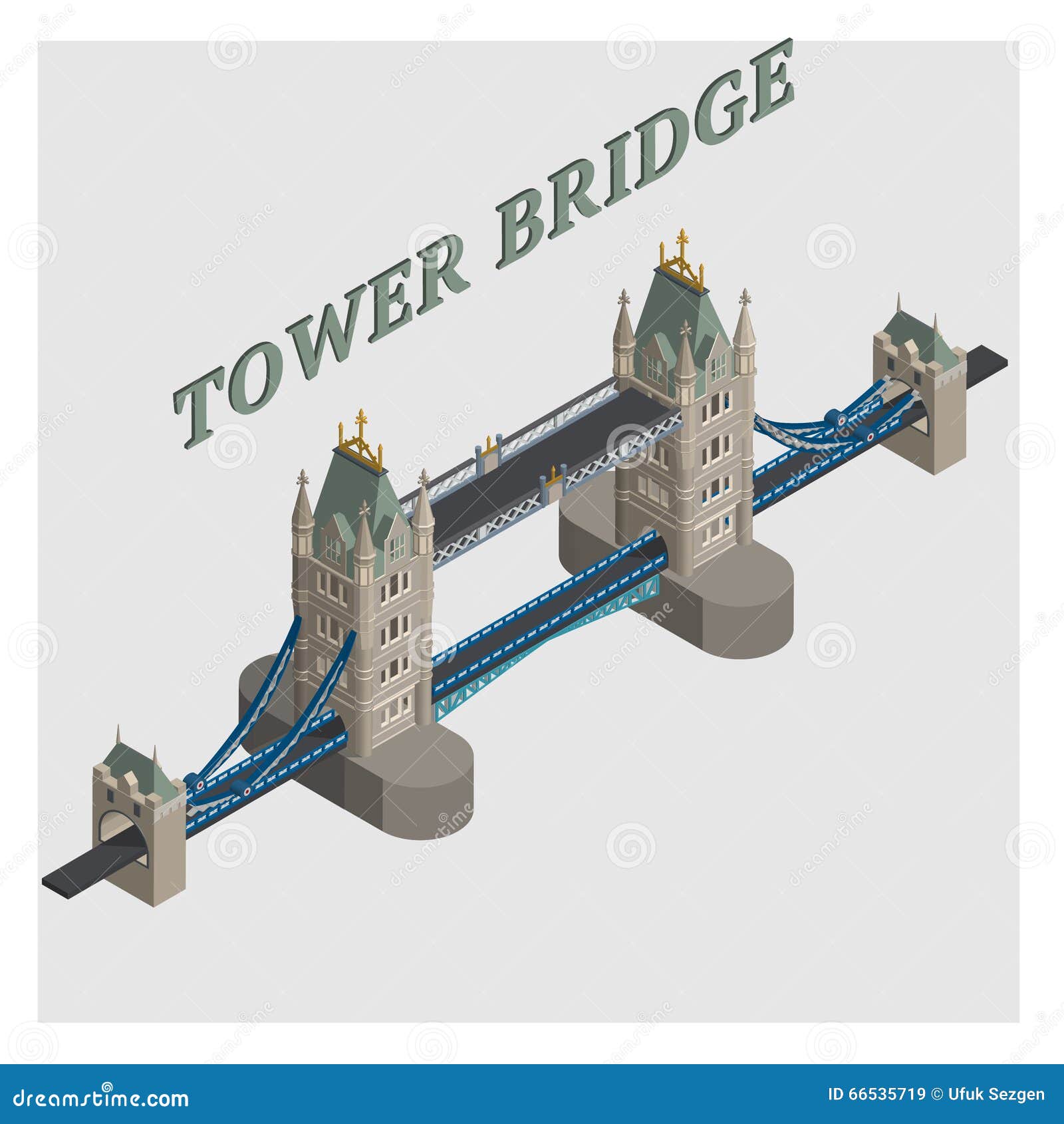Vector 3d Tower Bridge London England Stock Vector - Illustration of ...