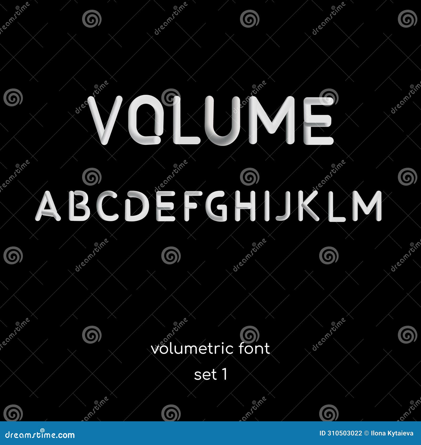 Vector 3D Typeface Design.Trendy Volumetric Font Stock Vector ...