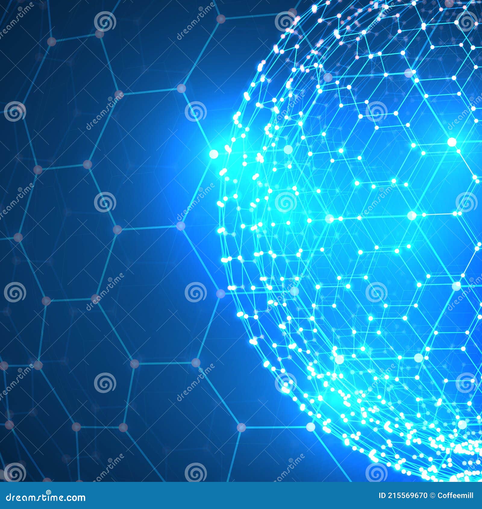 Vector 3d Voorwerp Van Een Hexagonnet Met Punten. Stijlvol Design ...