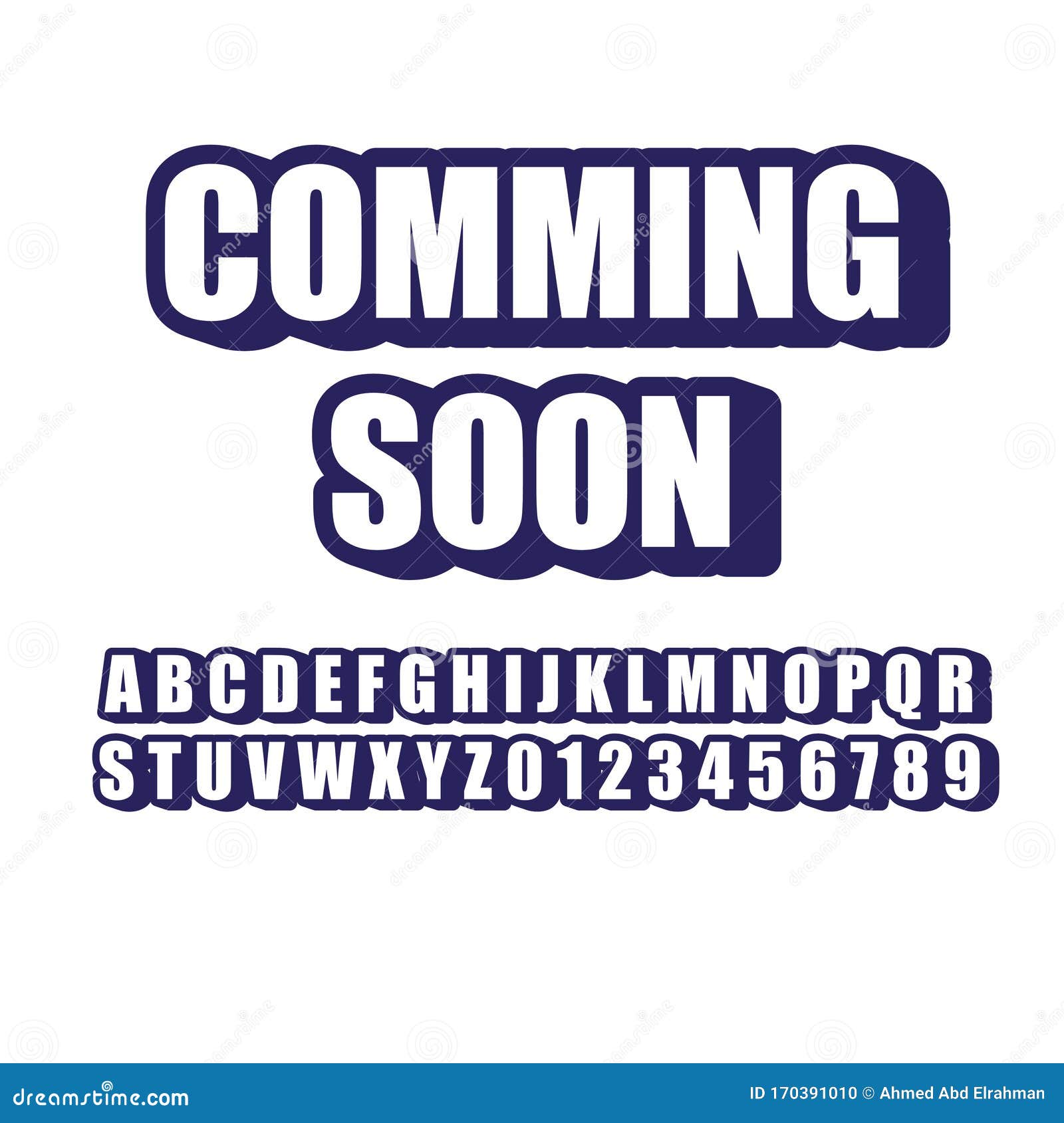 3d White Blue Font Alphabet and Numbers, Comming Soon Word Stock ...