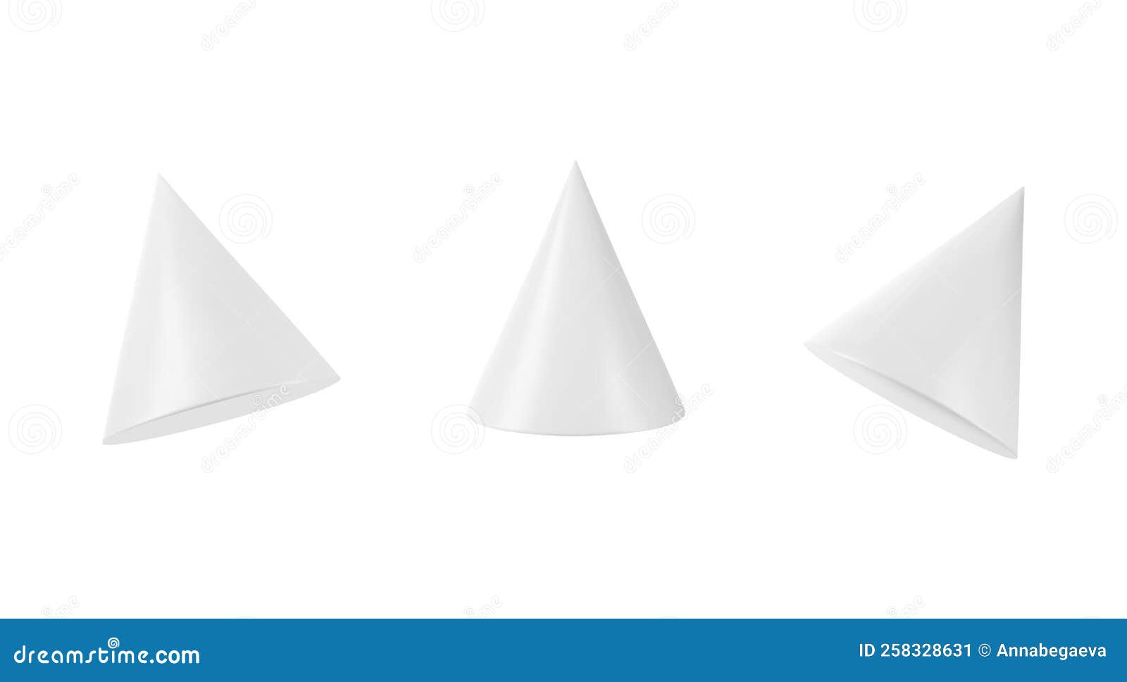 Vector 3d White Cone Set. Realistic 3d Object Stock Vector ...