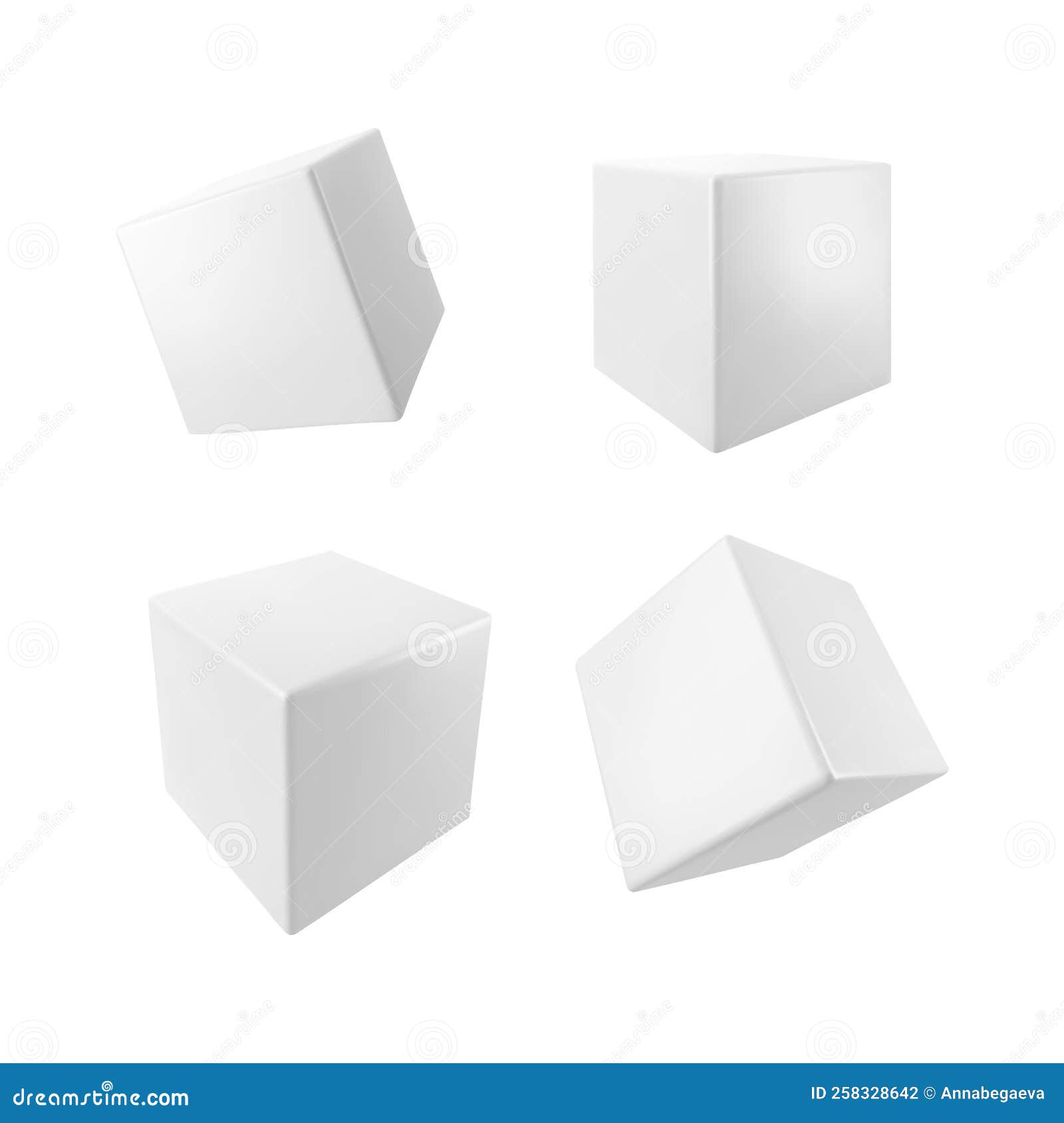 Vector 3d White Cube Set. Realistic 3d Object Stock Vector ...