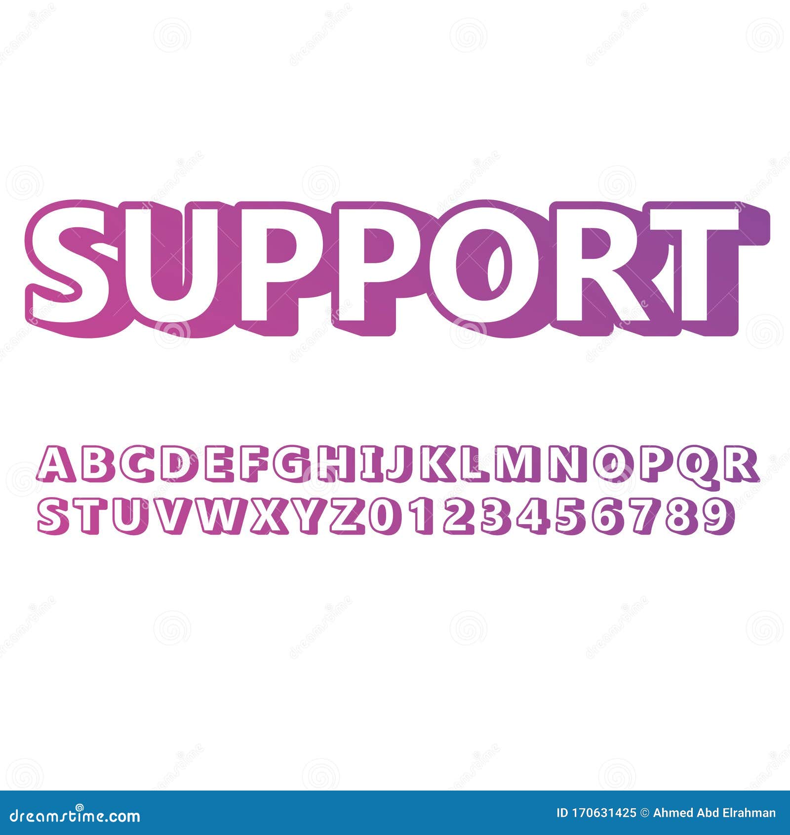 Support Font. Vector Alphabet | CartoonDealer.com #124454906