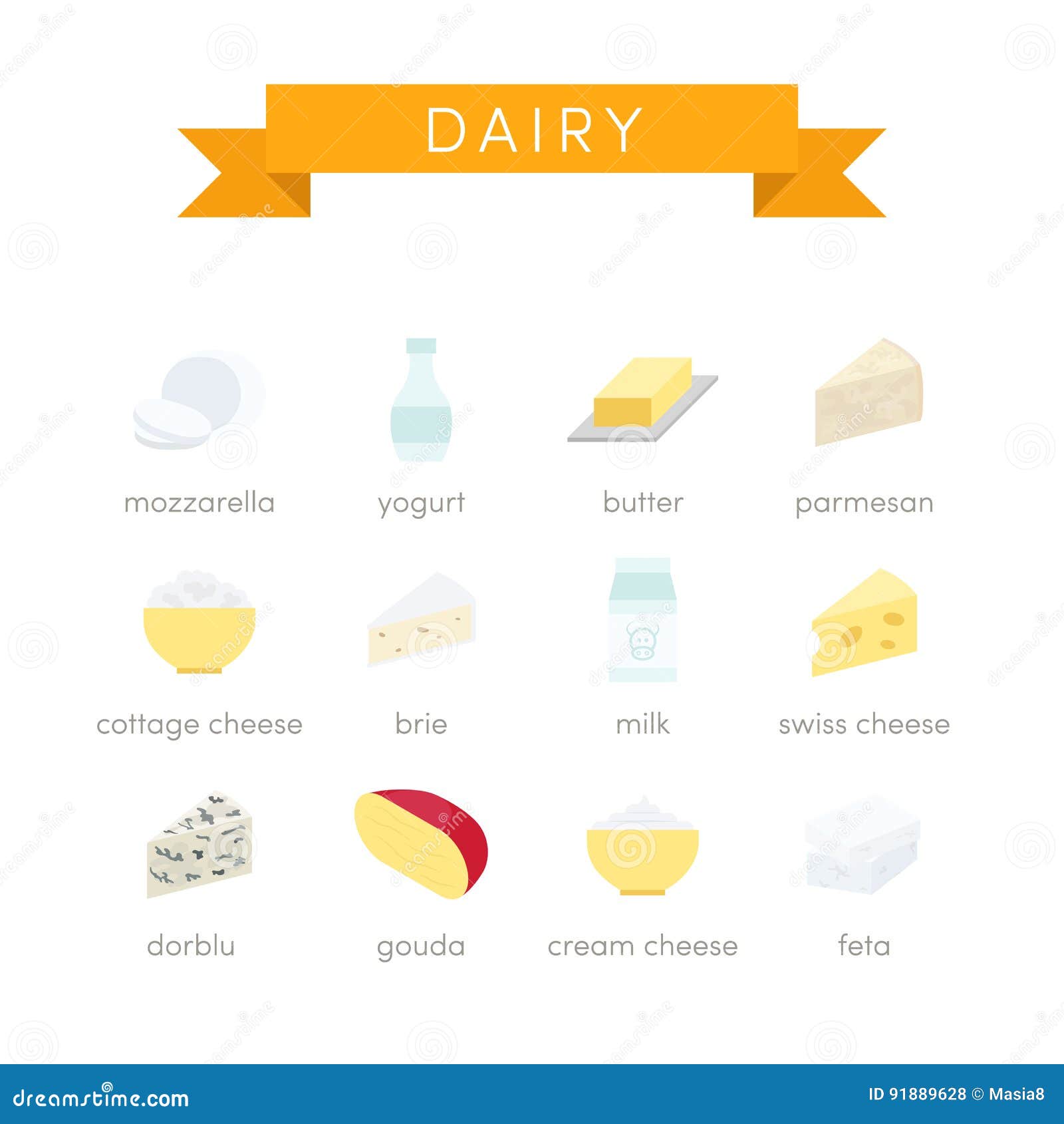 Vector dairy icons stock illustration. Illustration of fresh - 91889628