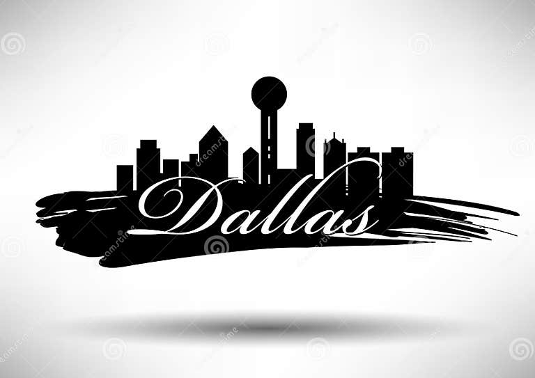 Vector Dallas City Skyline Design Stock Vector - Illustration of city ...