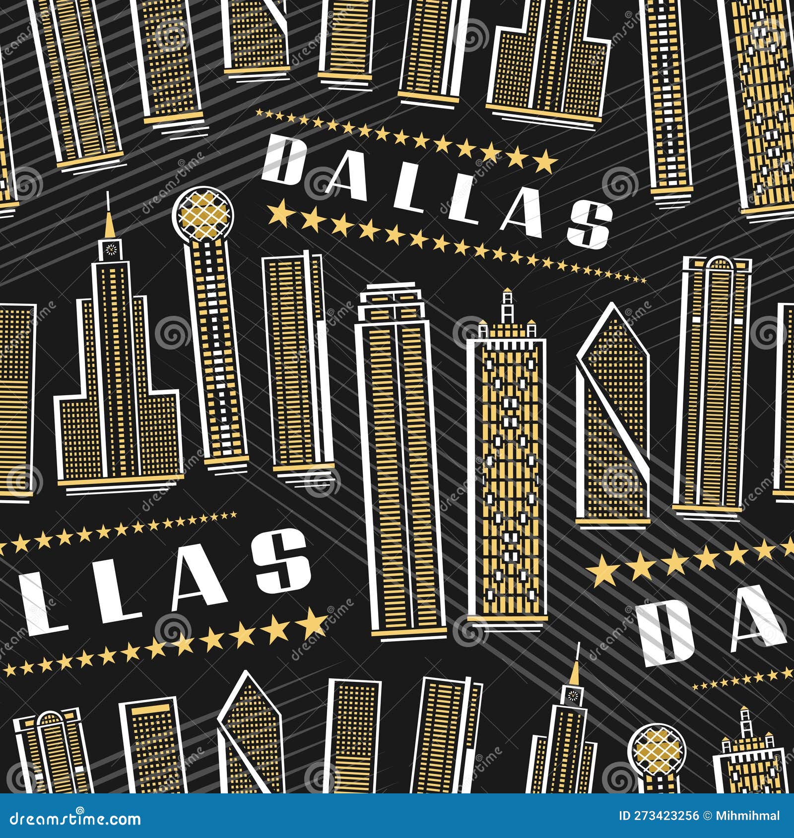 Vector Dallas Seamless Pattern Stock Vector - Illustration of ...
