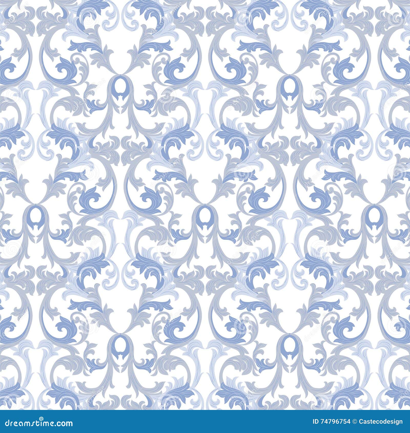 Vector Damask Baroque Pattern Stock Vector - Illustration of ...