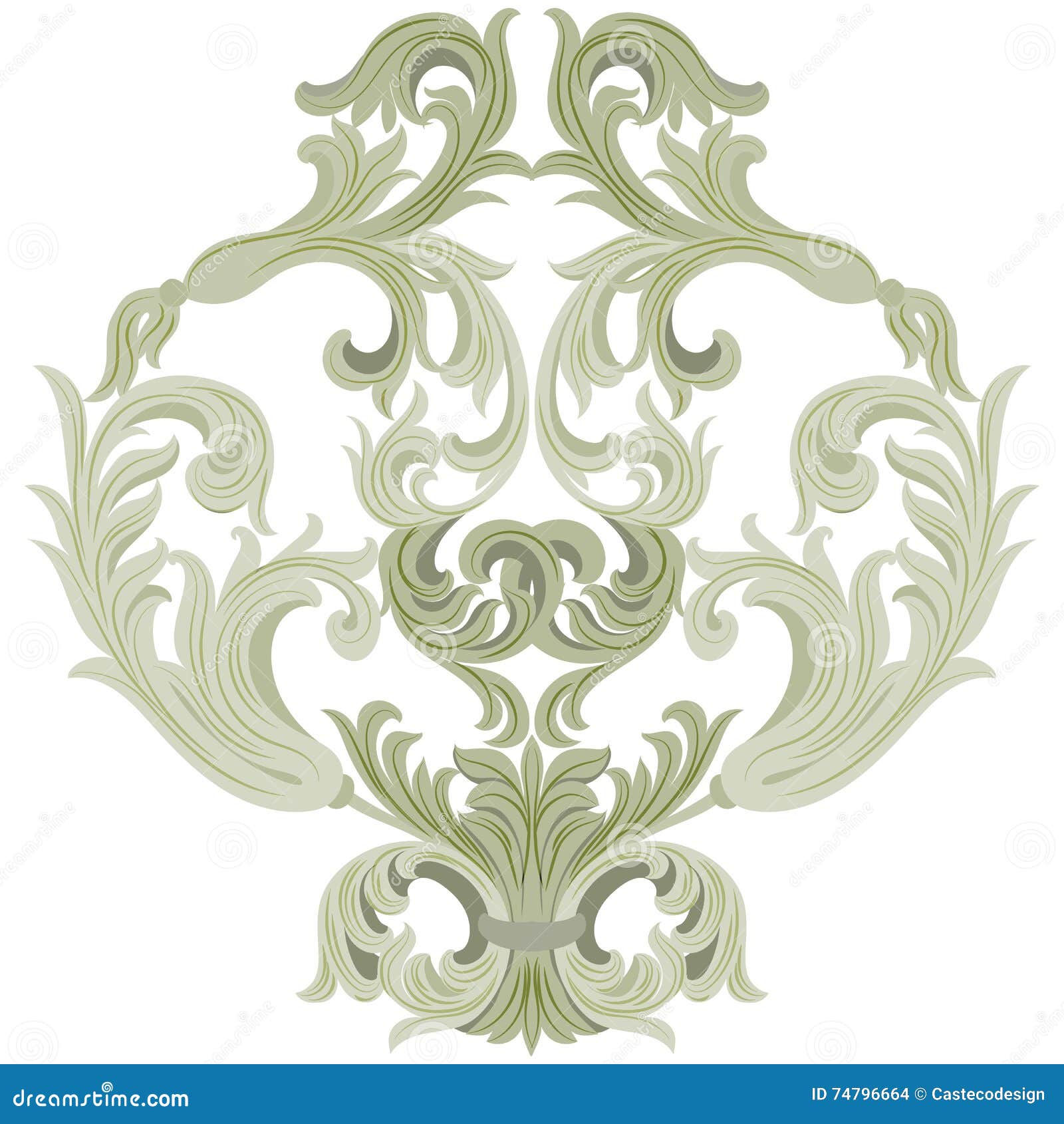 Vector Damask Baroque Pattern Stock Vector - Illustration of pattern ...